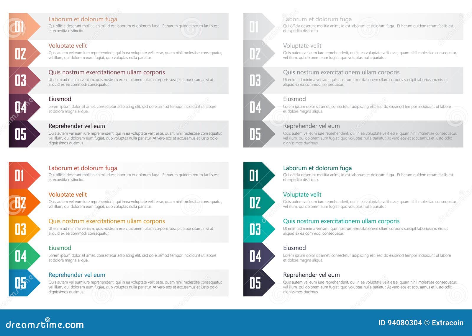 Numbered List Design Template Stock Vector - Illustration of info ...