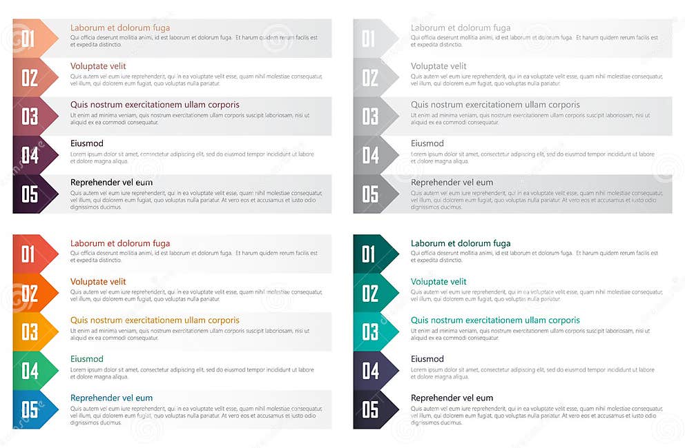 Numbered List Design Template Stock Vector - Illustration of info ...