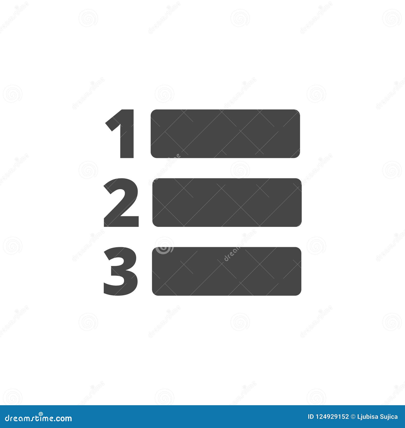 Numbered list icon stock vector. Illustration of rank - 124929152