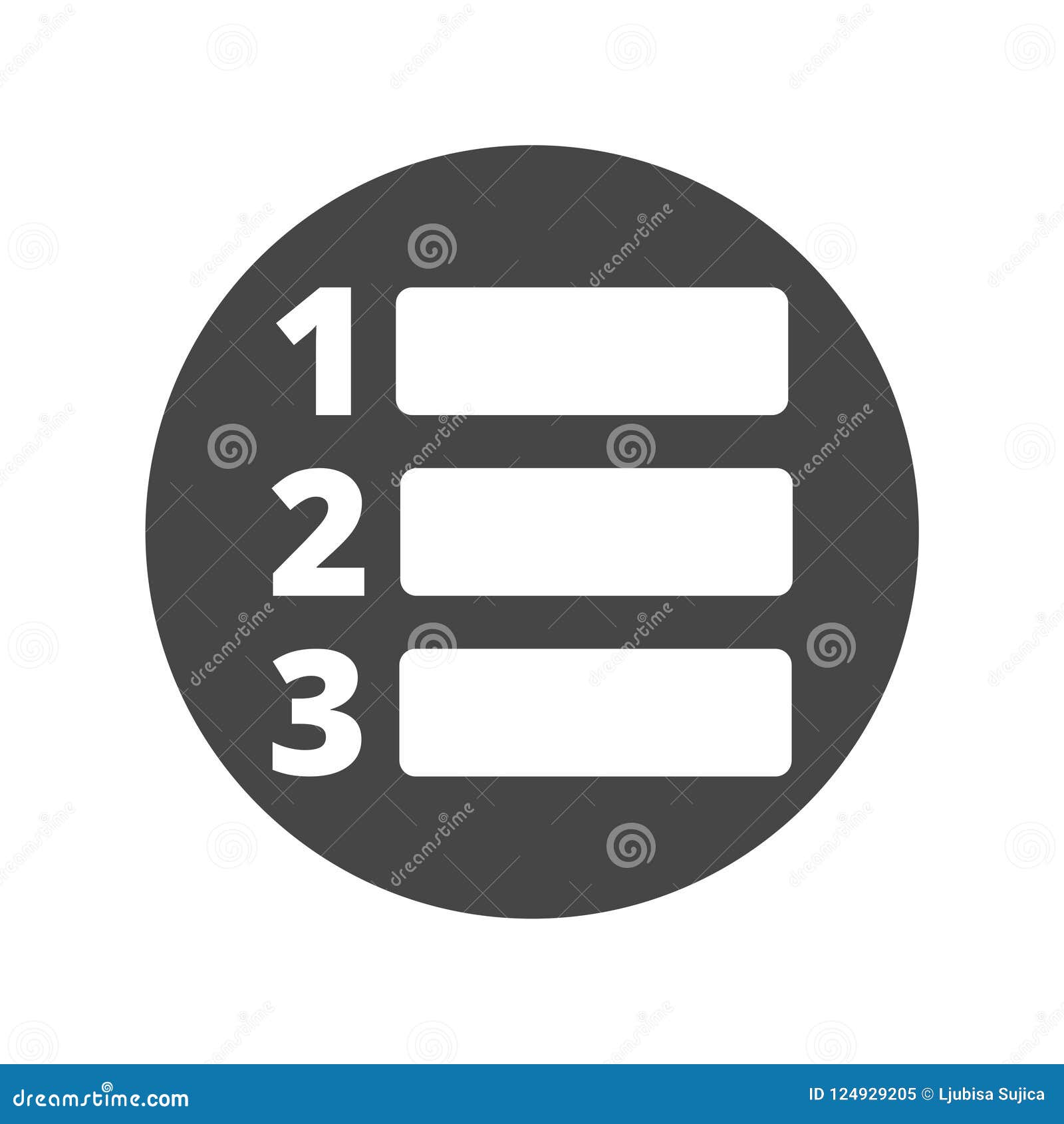 Numbered list icon stock vector. Illustration of rating - 124929205