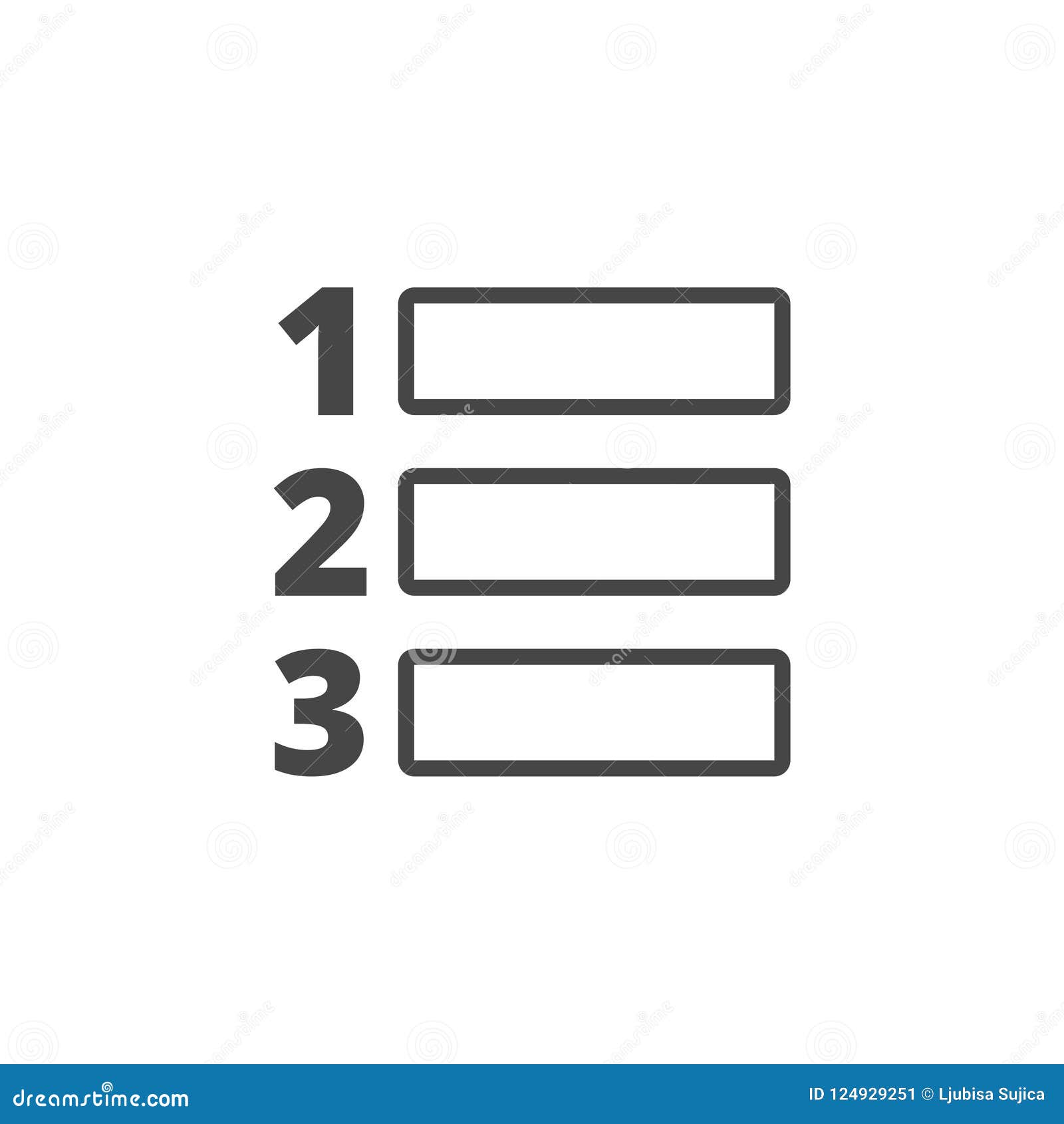 Numbered list icon stock vector. Illustration of icon - 124929251