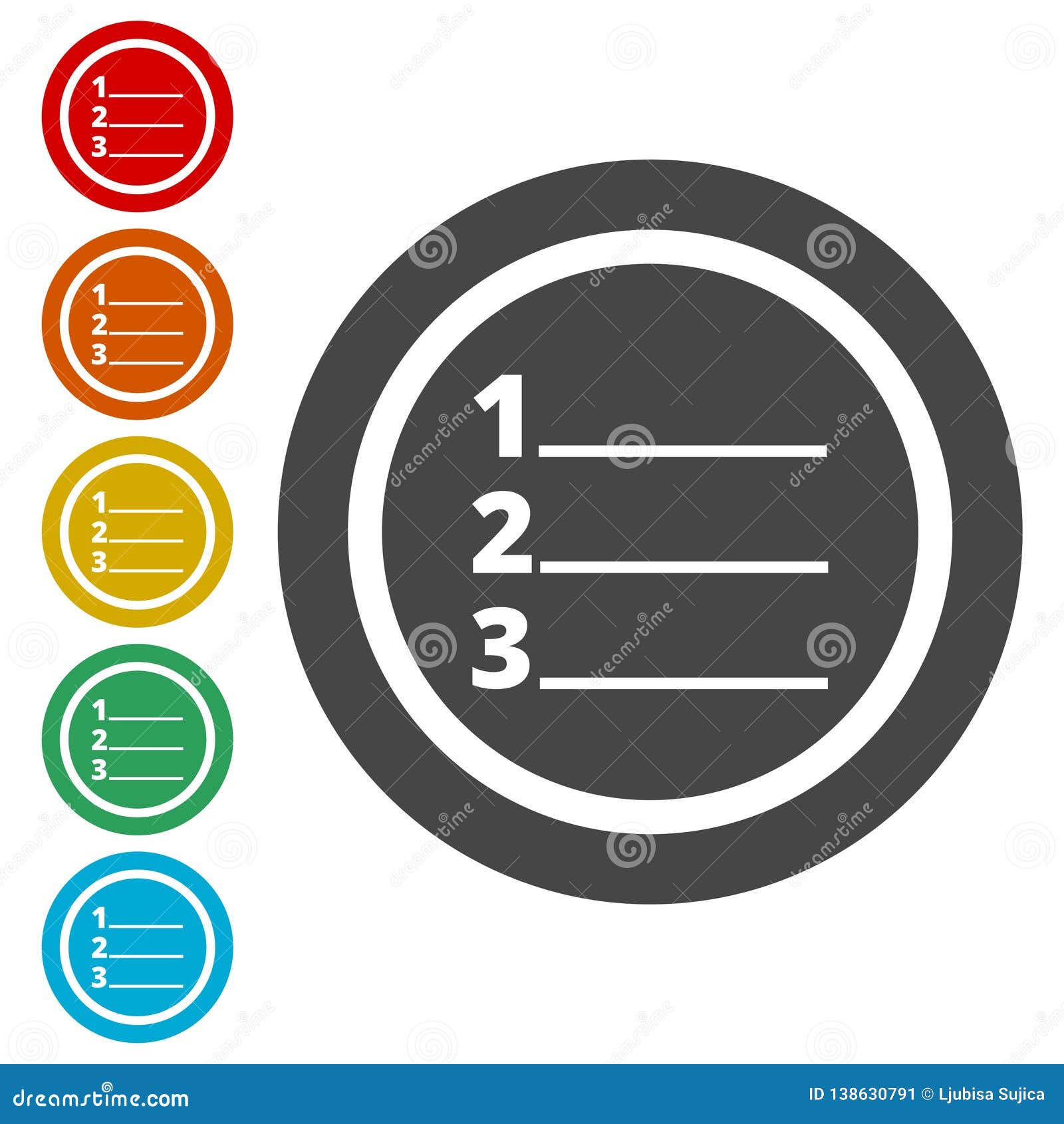 Numbered list icon stock vector. Illustration of isolated - 138630791