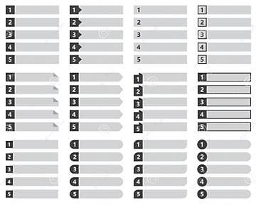 Numbered List Template, Vector Design Stock Vector - Illustration of ...