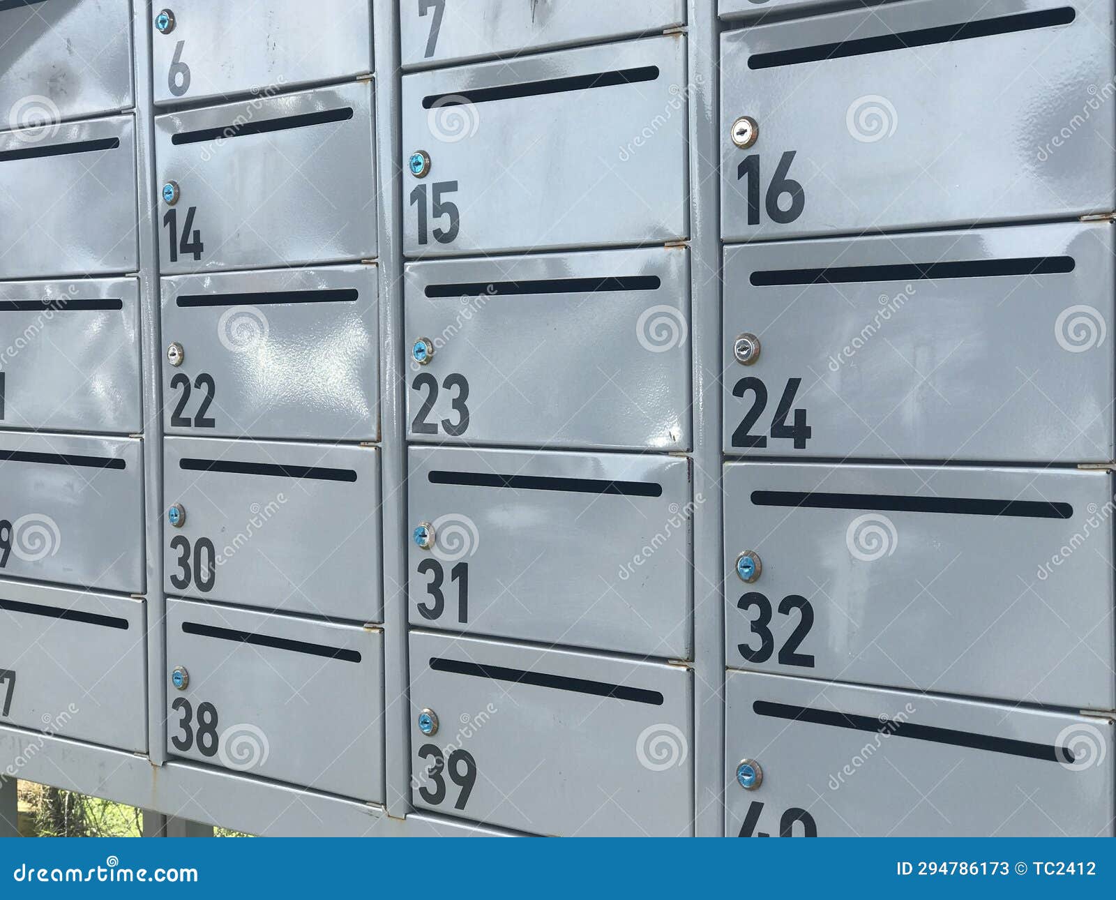 Numbered Metal Post Box Cabinet Stock Image - Image of letterbox ...