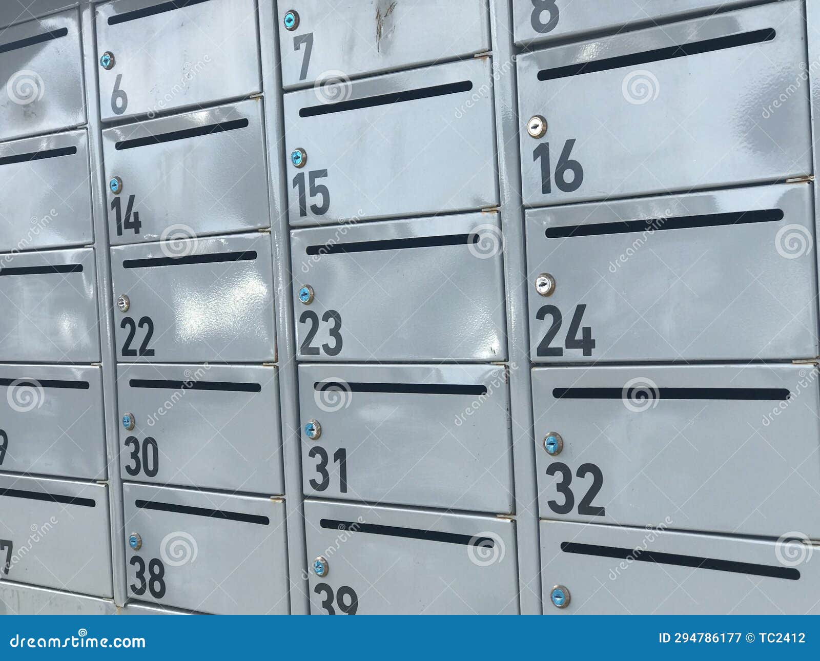 Numbered Metal Post Box Cabinet Stock Image - Image of service, cabinet ...