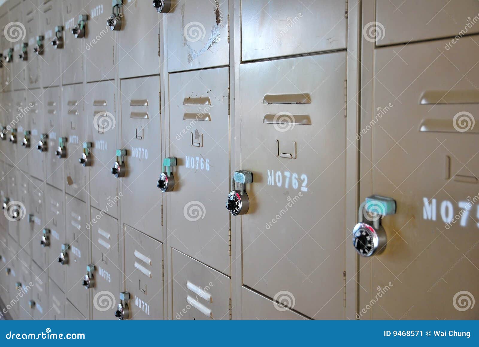 Numbered old lockers stock image. Image of rusty, confidential - 9468571