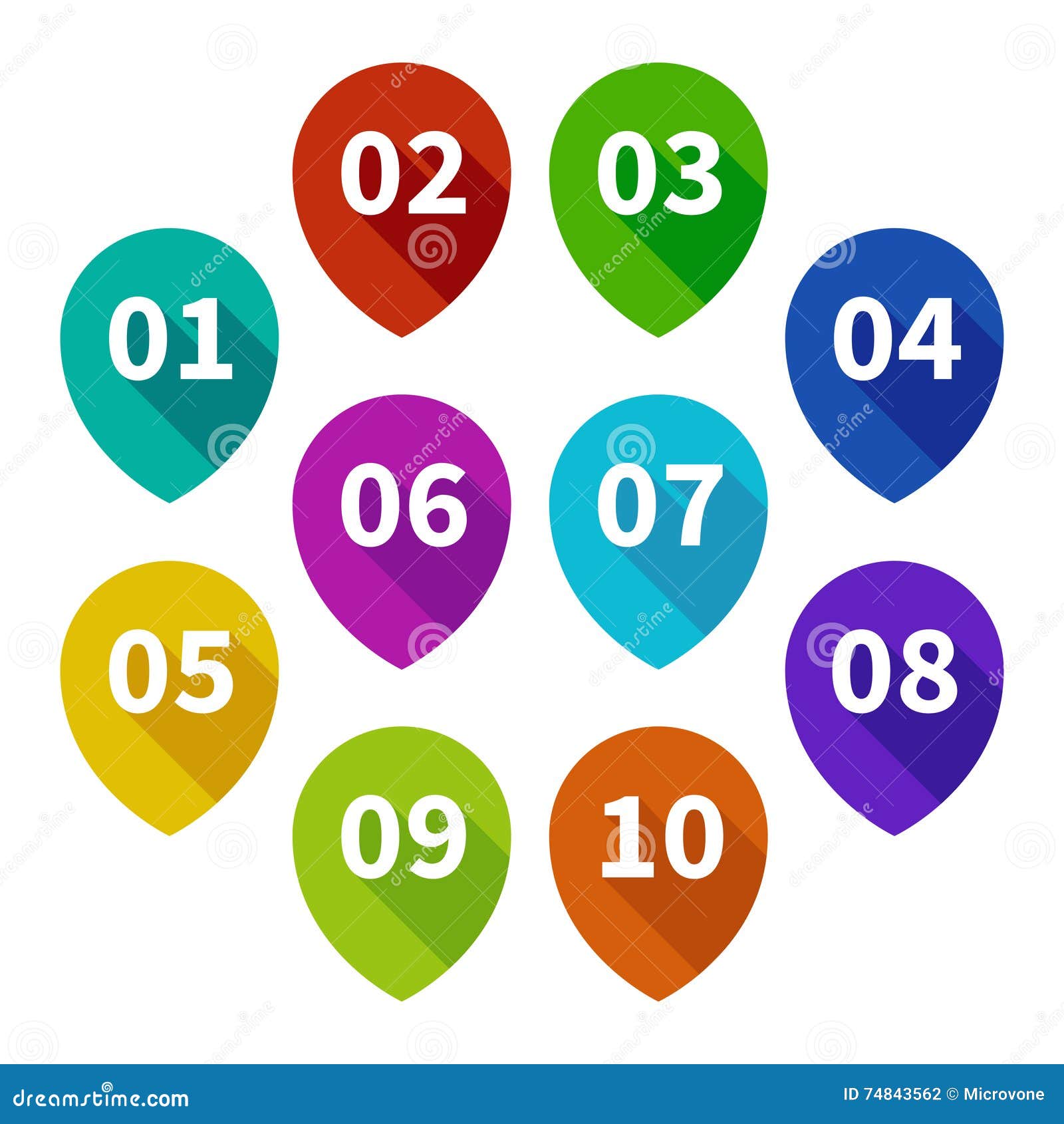 Numbered Push Pins For Maps