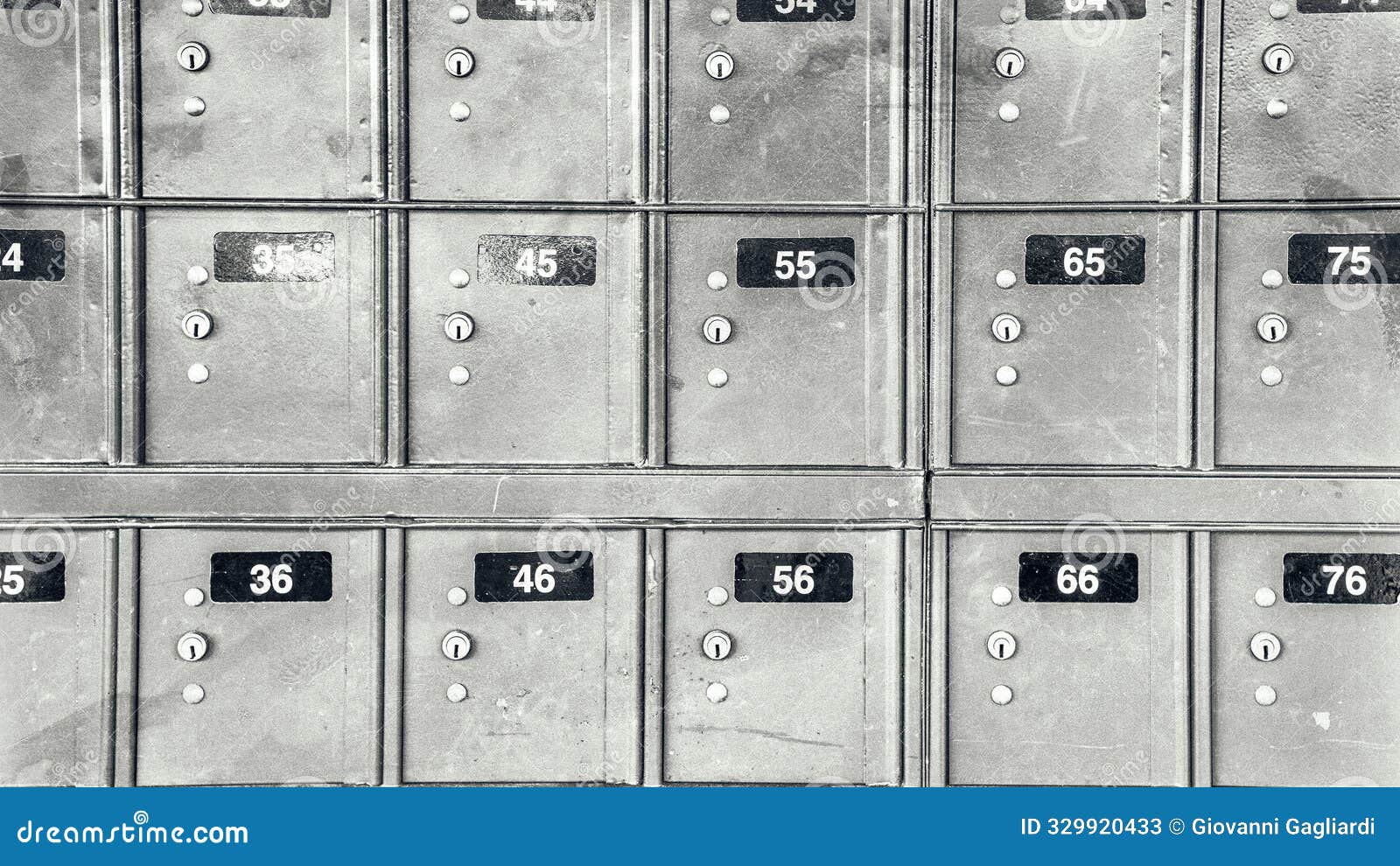 Numbered Red Safe Boxes Exterior. Safety Concept Stock Image - Image of ...