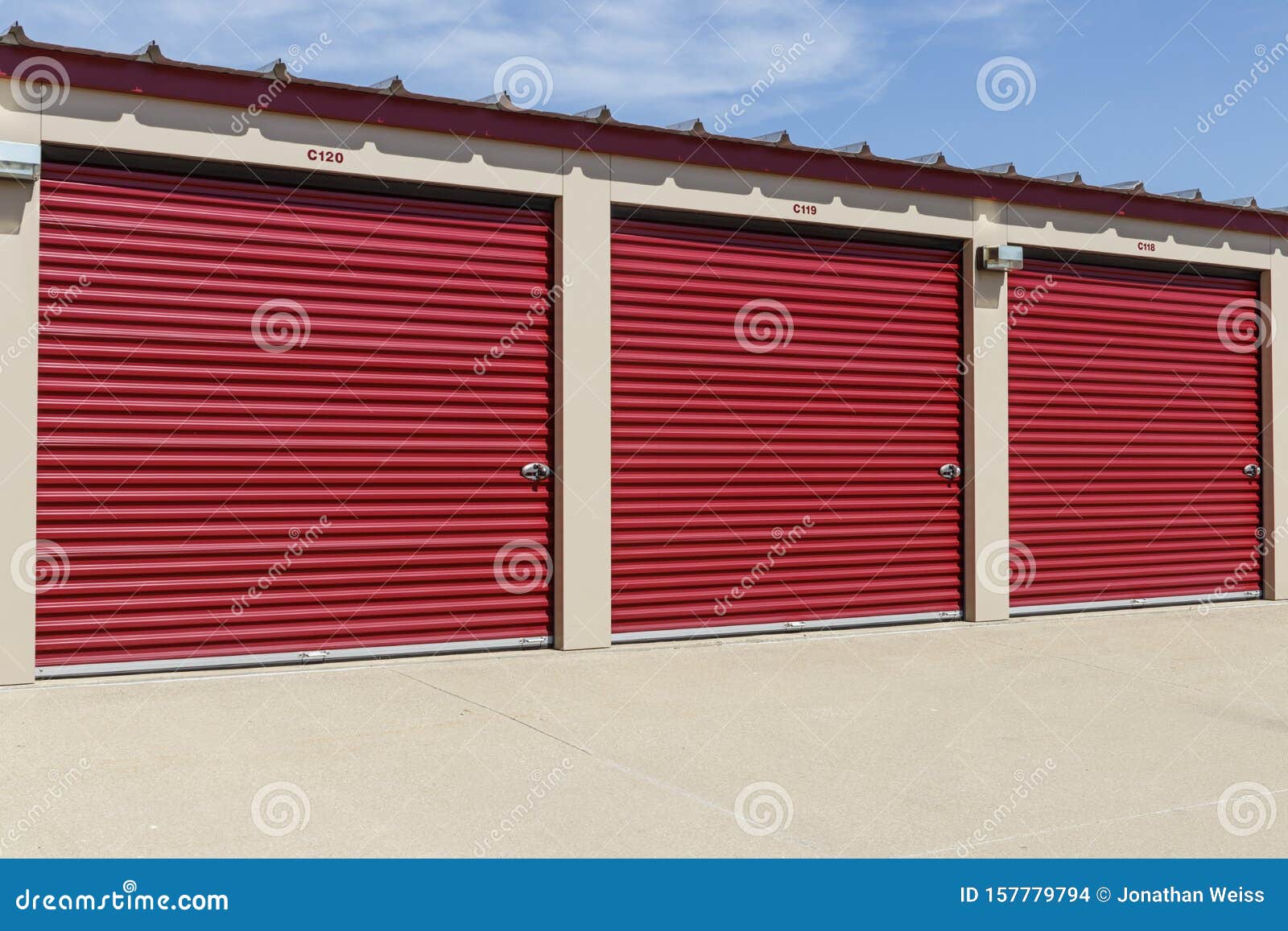 Numbered Self Storage and Mini Storage Garage Units Stock Photo - Image ...