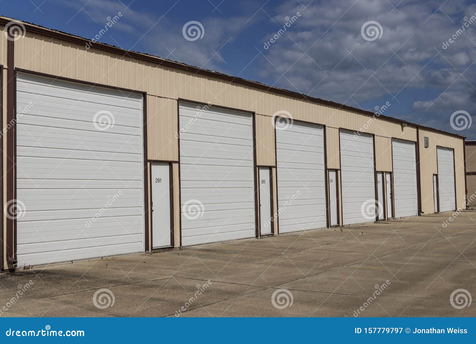 Numbered Self Storage and Mini Storage Garage Units Stock Image - Image ...