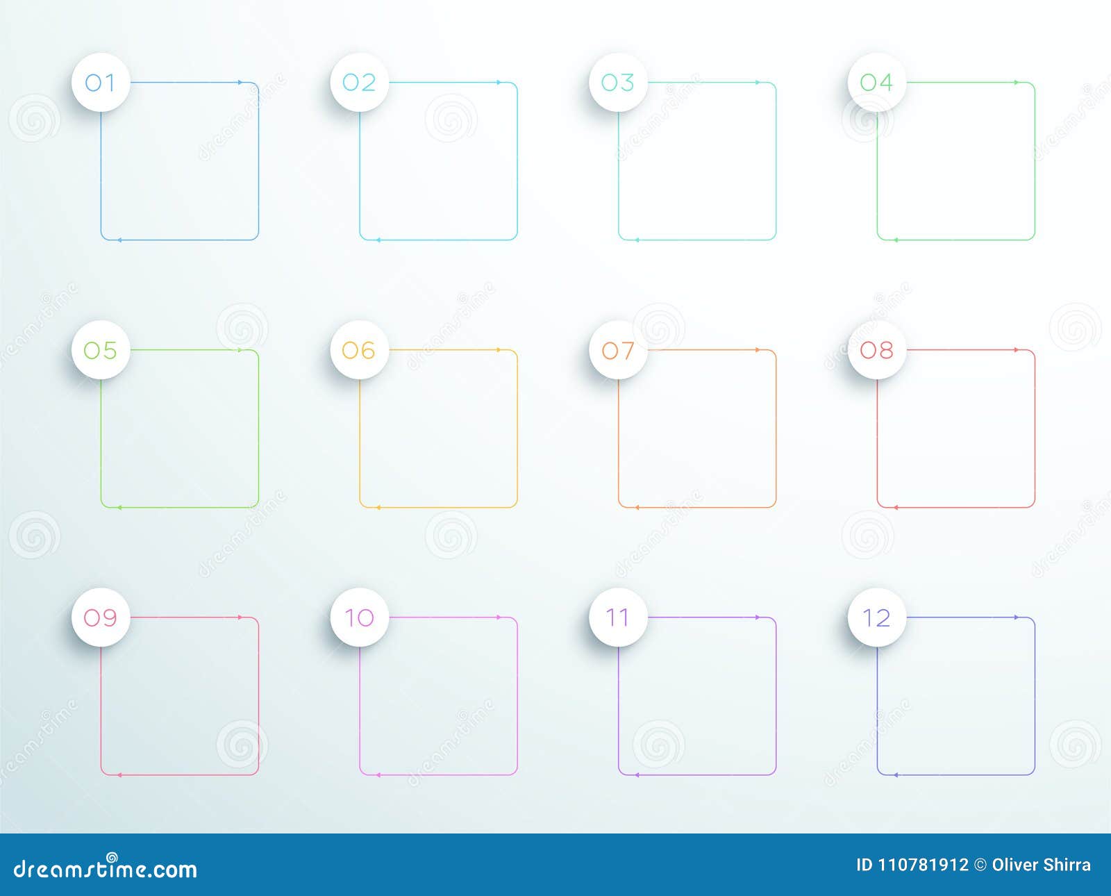 Numbered Square Outlined Text Boxes 1 To 12 Vector Stock Vector ... Numbered Square Outlined Text Boxes 1 To 12 Vector Stock Vector ...