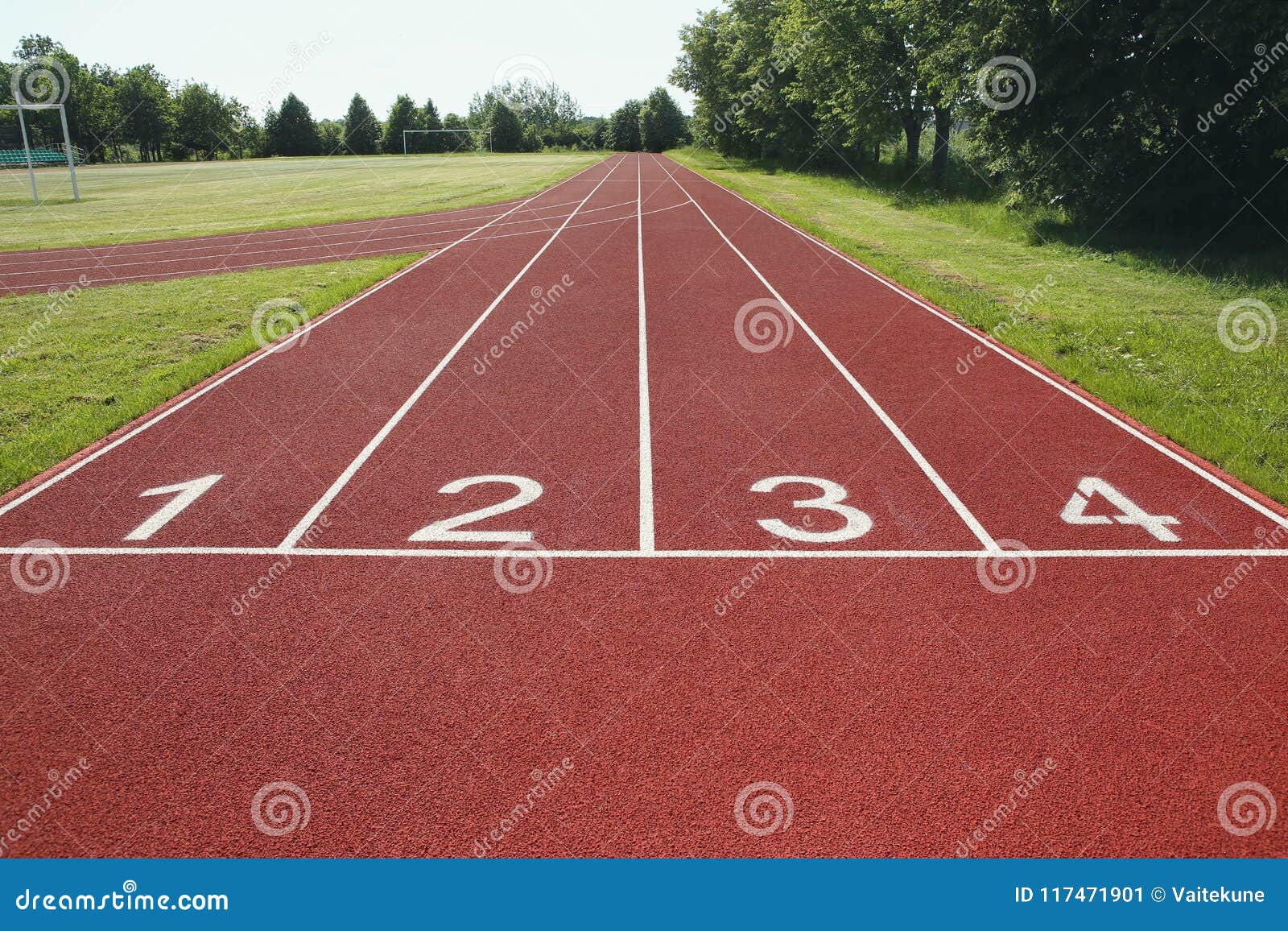 Numbered Start Track in Stadium. Stock Image - Image of athlete, lanes ...