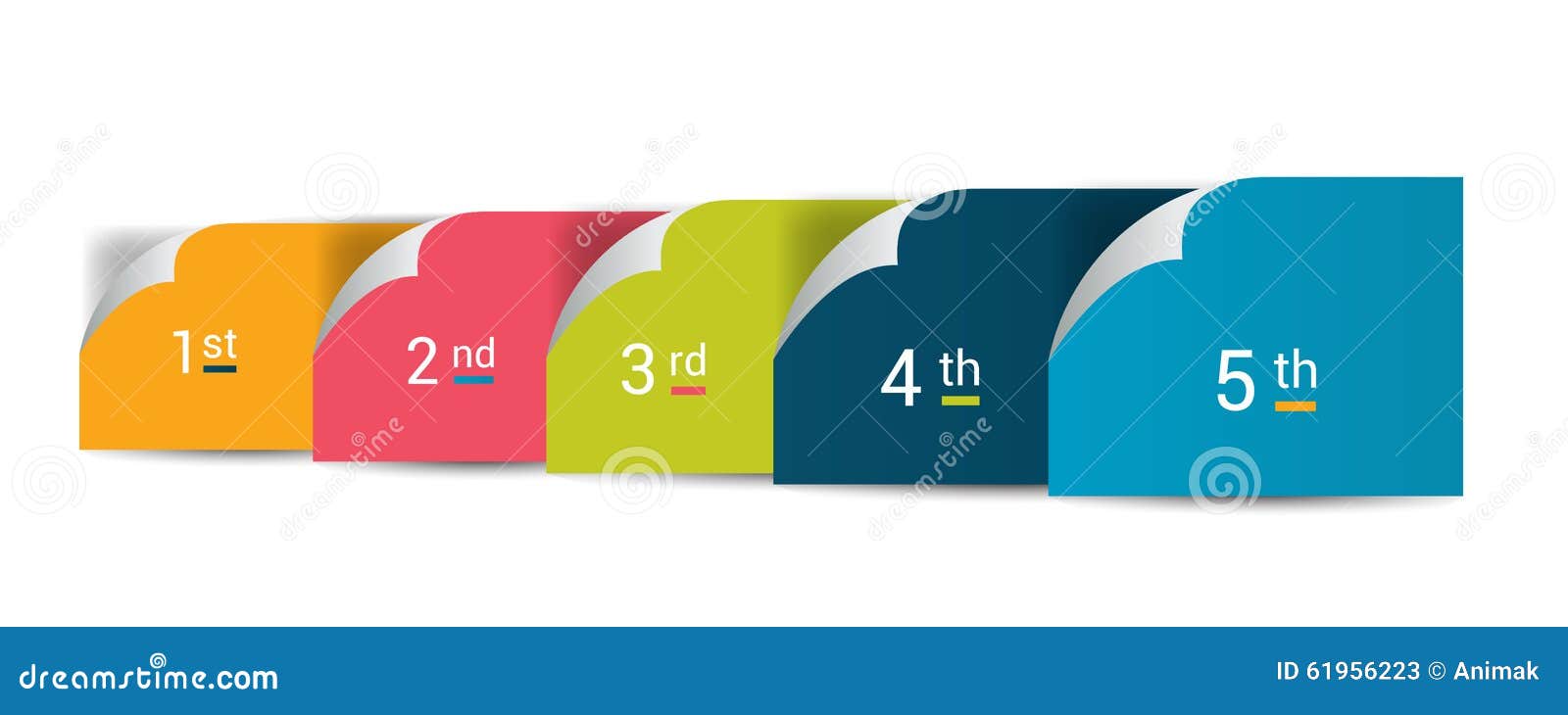 Numbered Step By Step Diagram. Infographic Flat Tab. Cartoon Vector ...