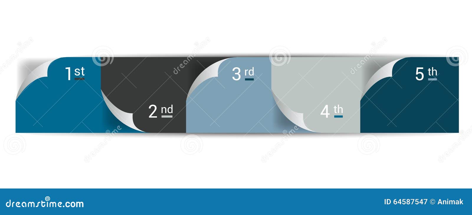 Numbered Step By Step Diagram. Infographic Flat Tab. Cartoon Vector ...