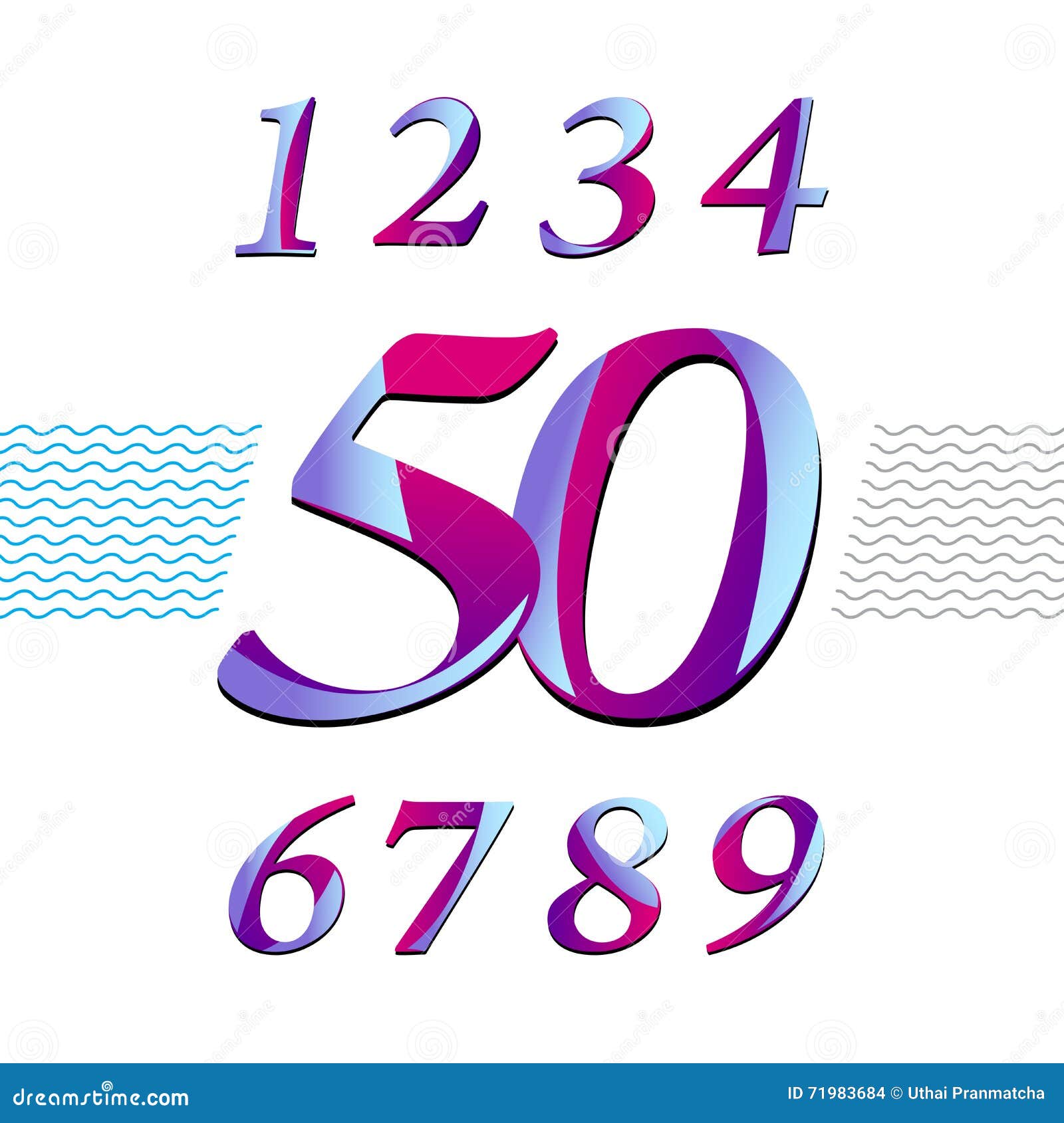 Numbering Design. Modern Reflect and Luxury Style Stock Vector ...