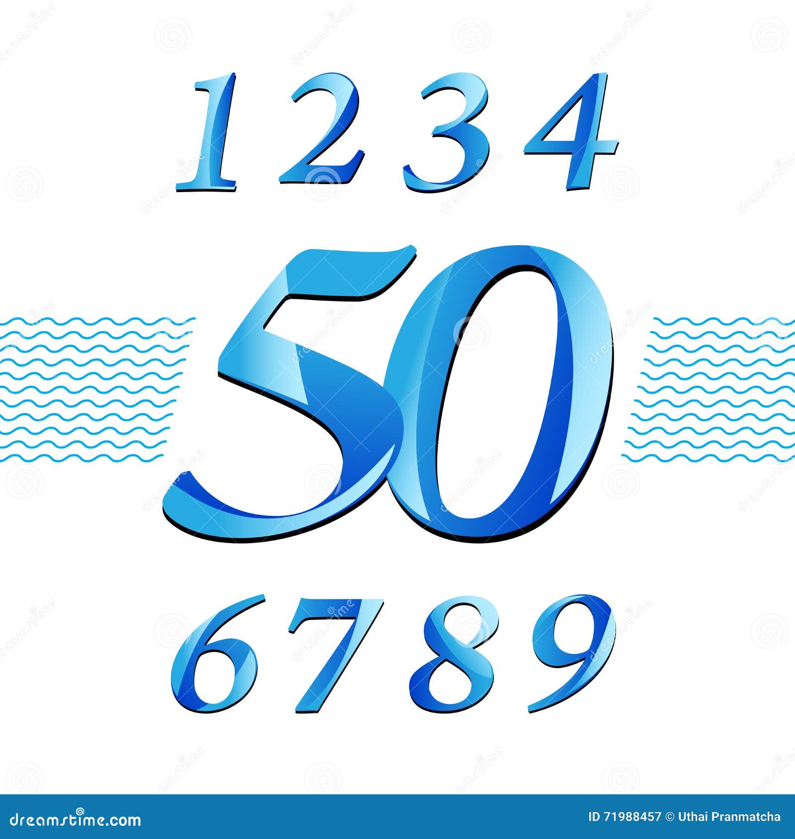 Numbering Design. Modern Reflect and Luxury Style Stock Vector ...