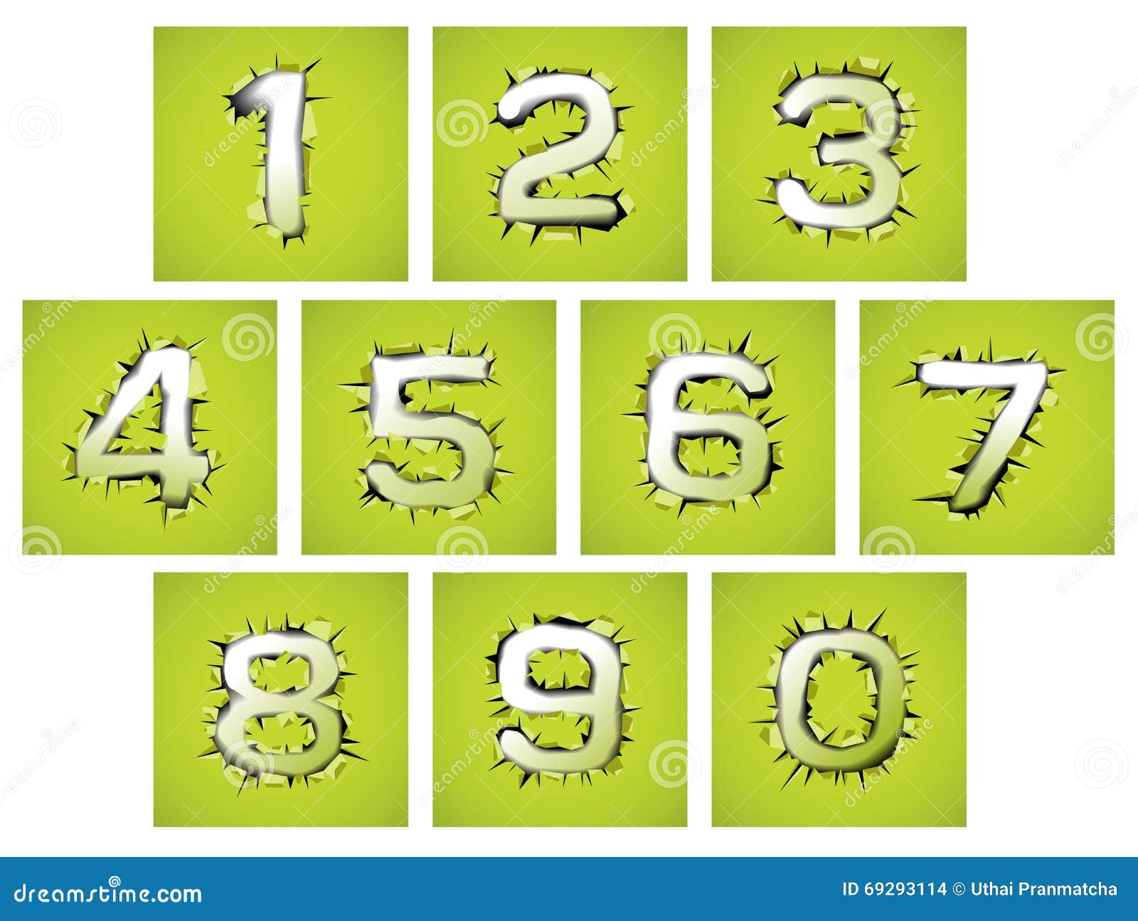 The Numbering Design Style of Perforation and Tear Stock Vector ...