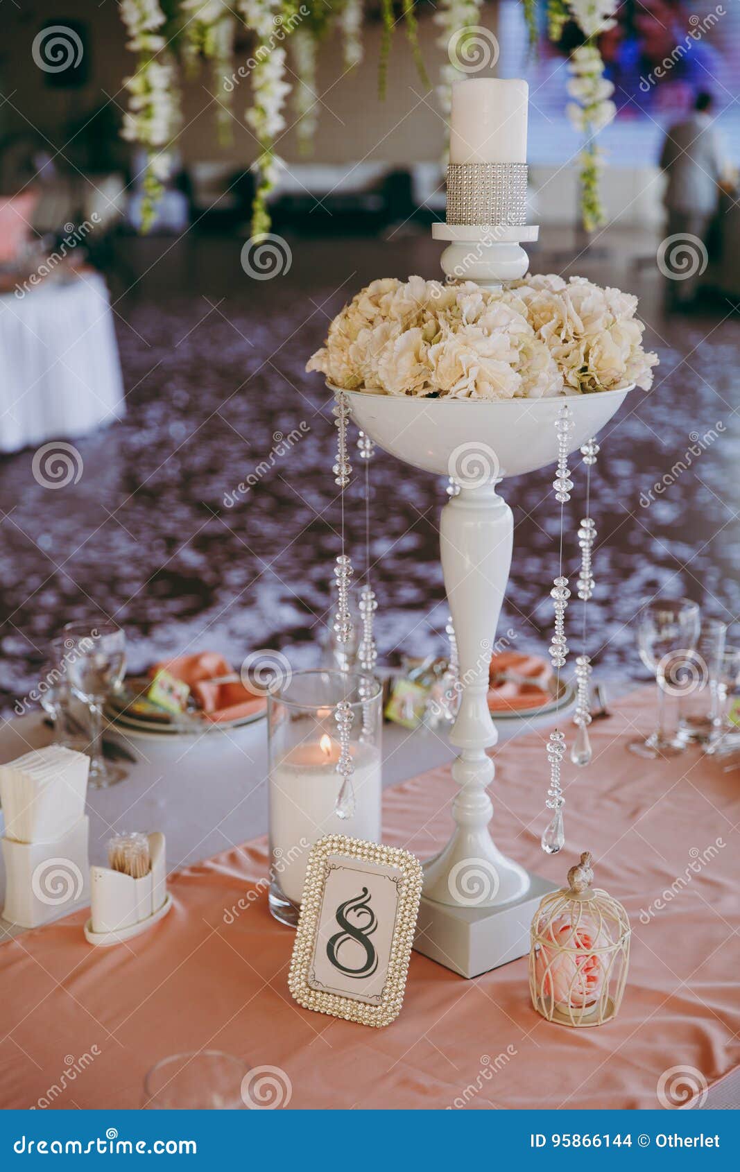 Numbering Tables at the Wedding Stock Photo - Image of cutlery ...