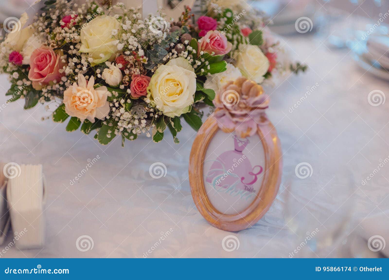Numbering Tables at the Wedding Stock Photo - Image of blooming ...
