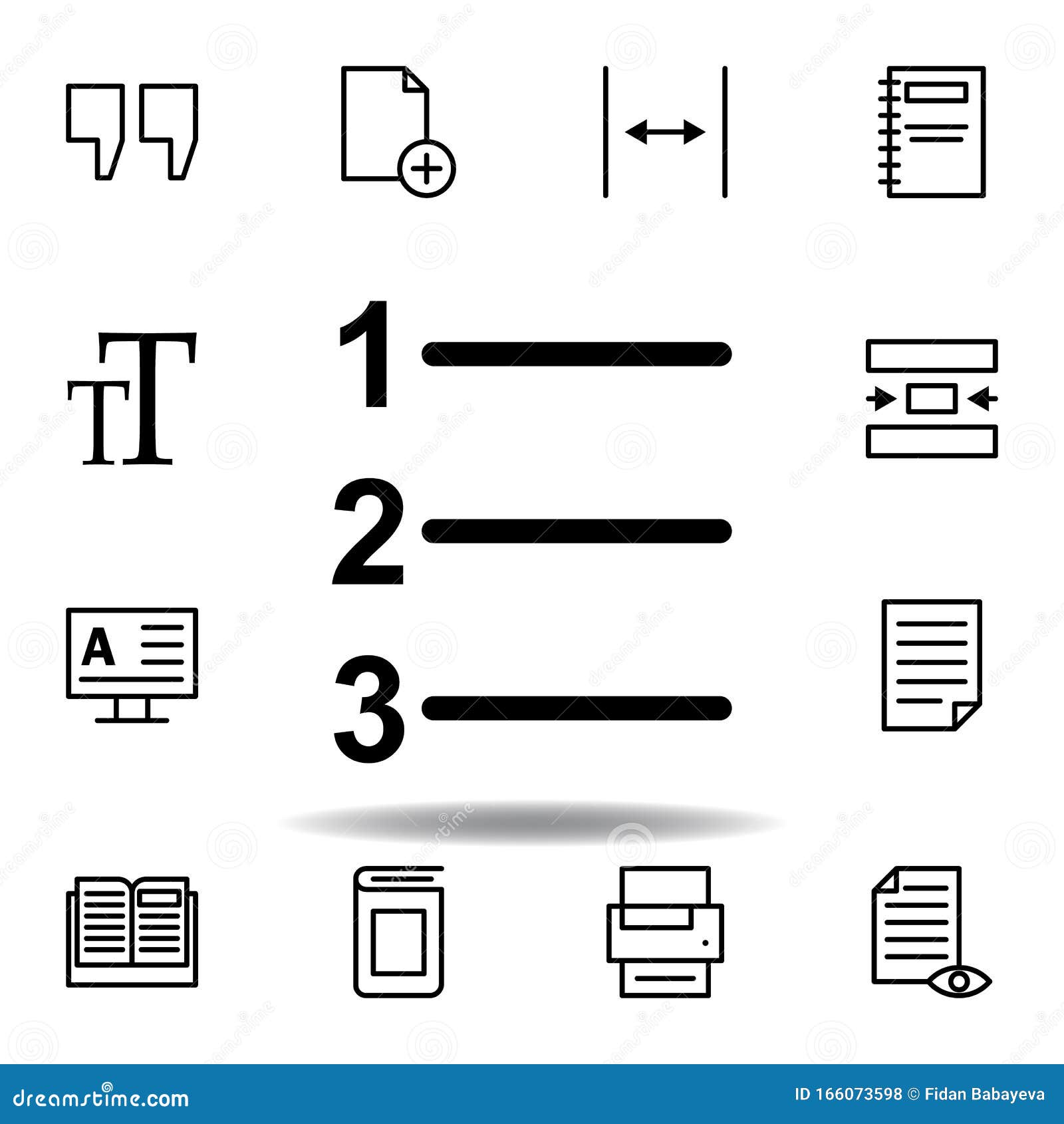 Numbering Text Icon. Can Be Used for Web, Logo, Mobile App, UI, UX ...