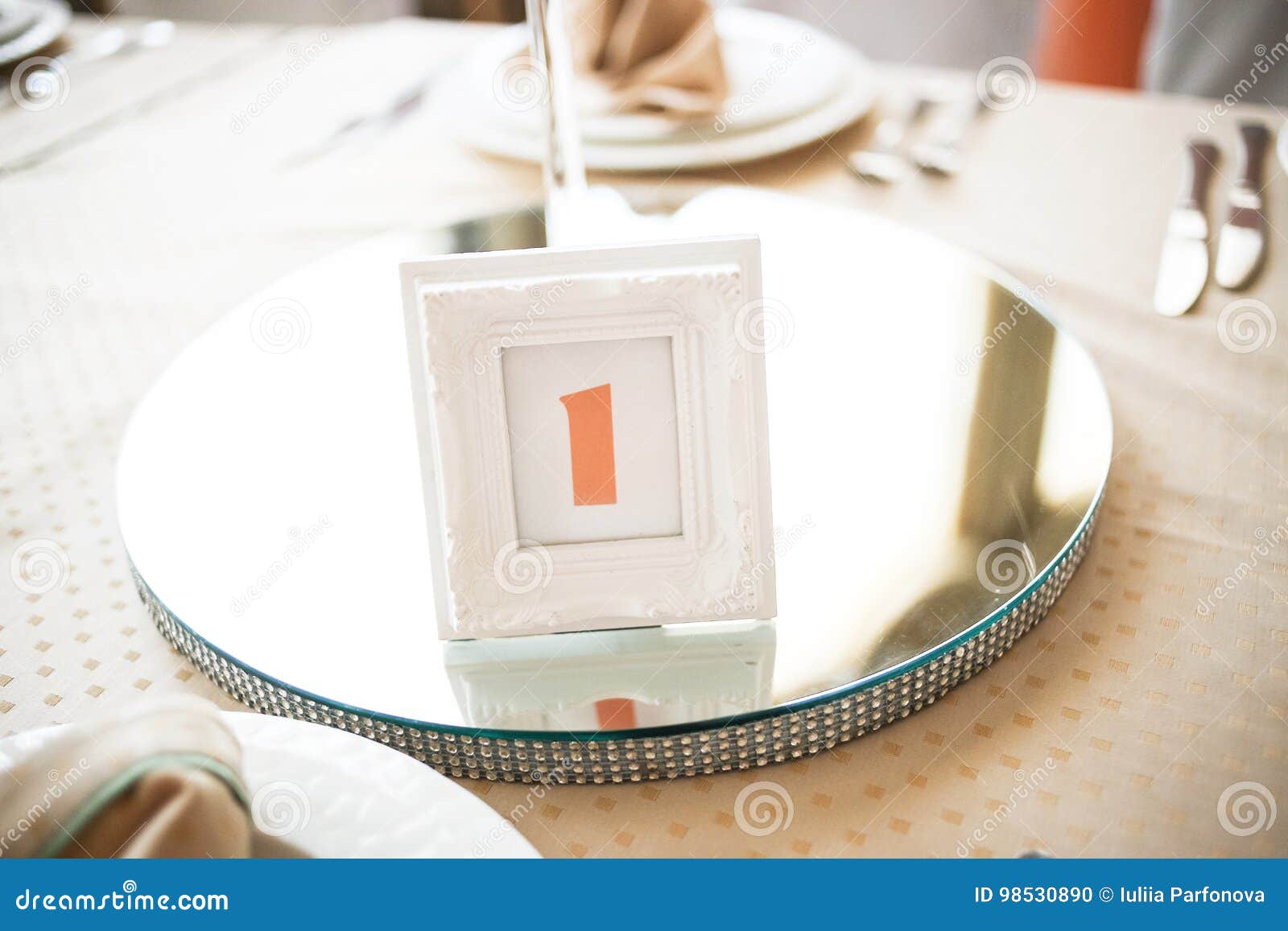 Numbering of Wedding Tables Stock Photo - Image of pretty, decoration ...