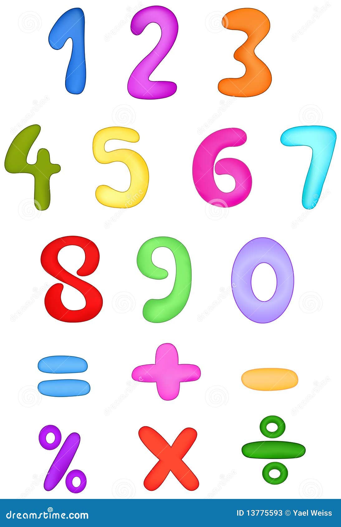 Numbers stock vector. Illustration of cartoon, number - 13775593