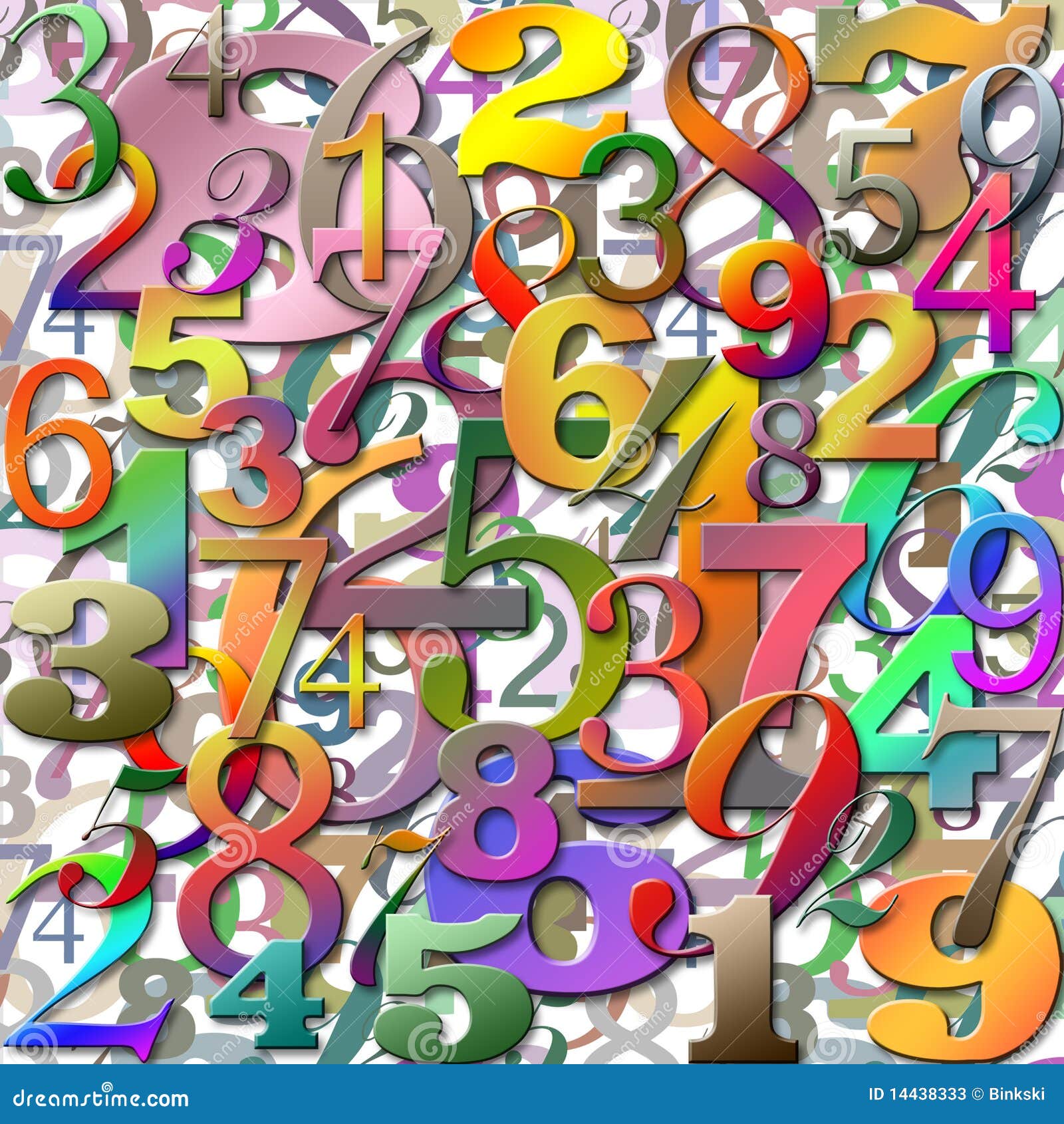 Numbers stock illustration. Illustration of colorful - 14438333