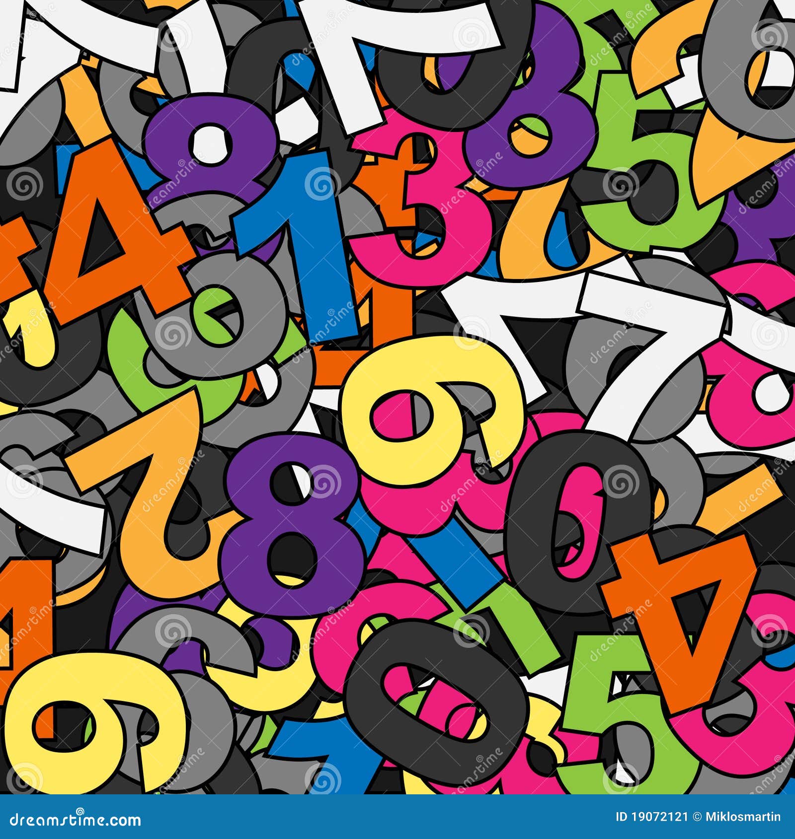 Numbers stock vector. Illustration of numbers, four, school - 19072121