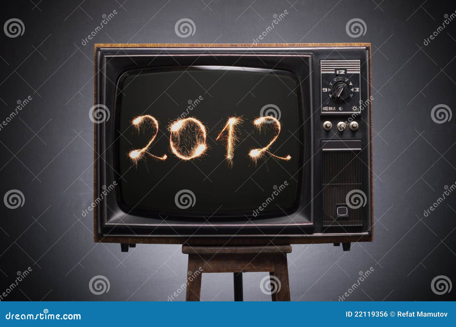 Numbers 2012 on the Screen of Retro TV. Stock Photo - Image of ...