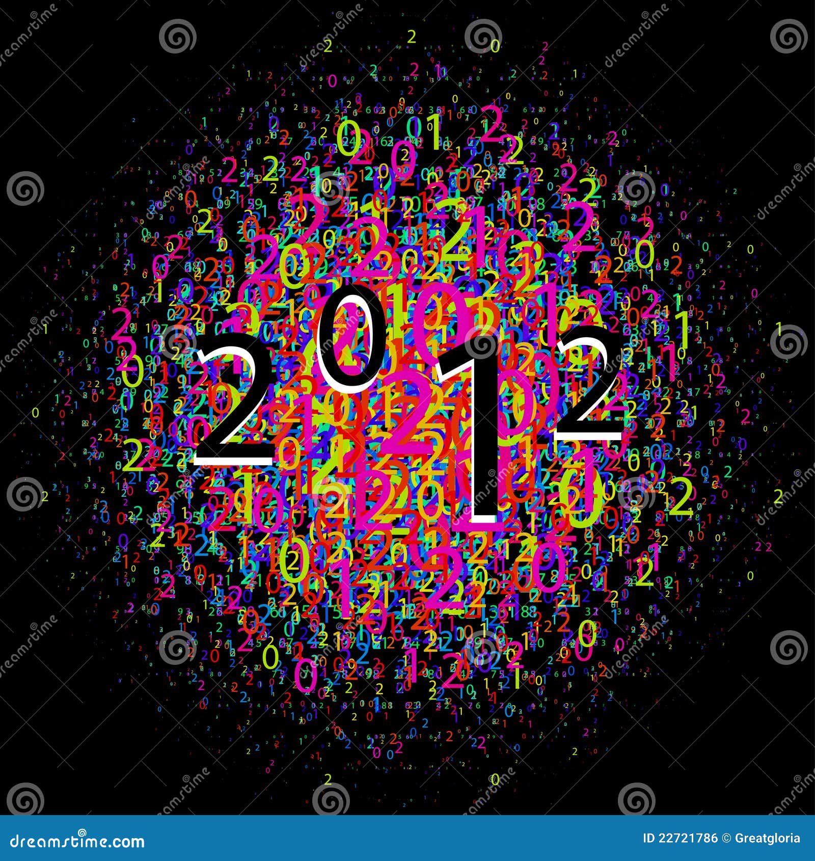 Numbers 2012, vector stock vector. Illustration of numeral - 22721786