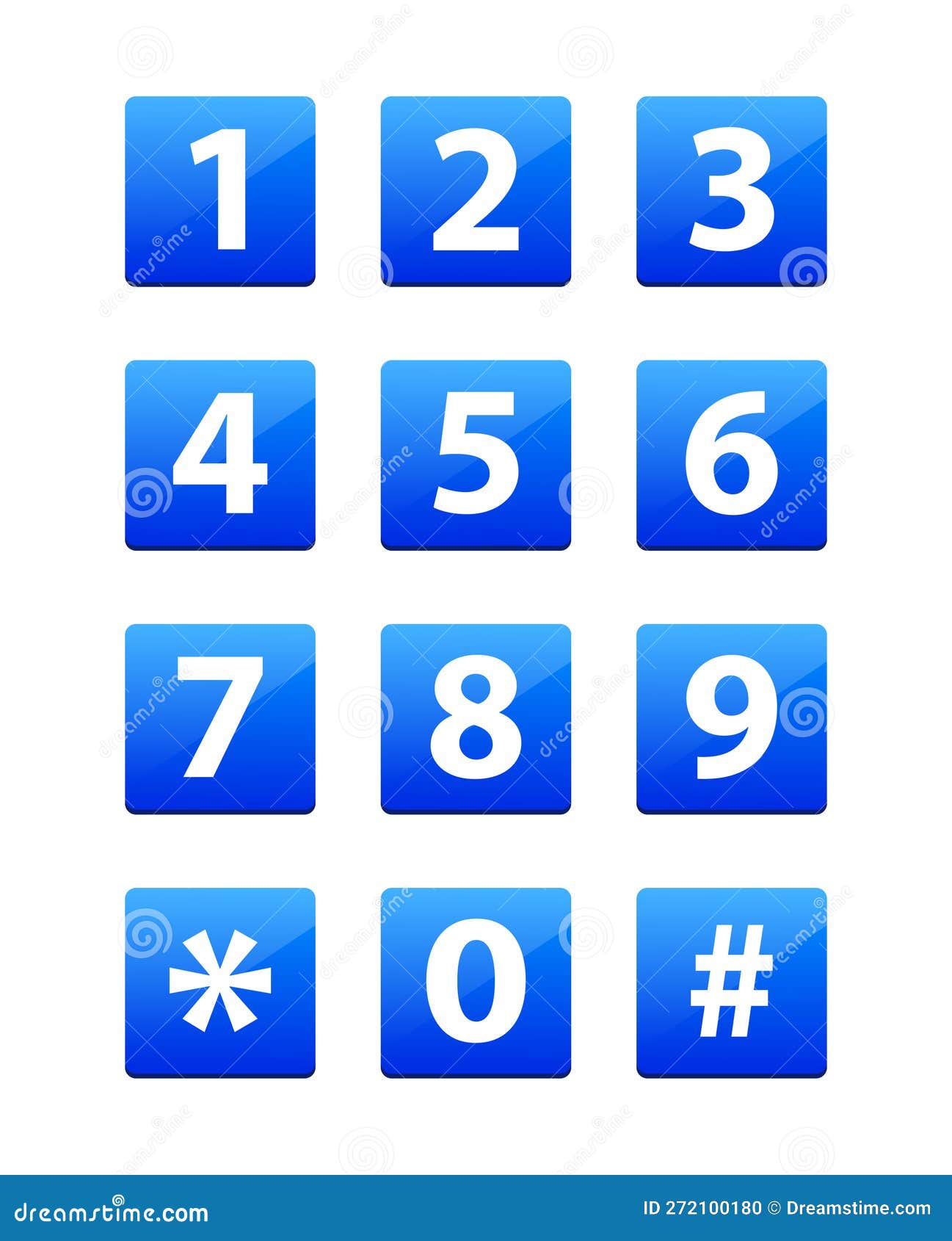 Numbers button stock vector. Illustration of countdown - 272100180