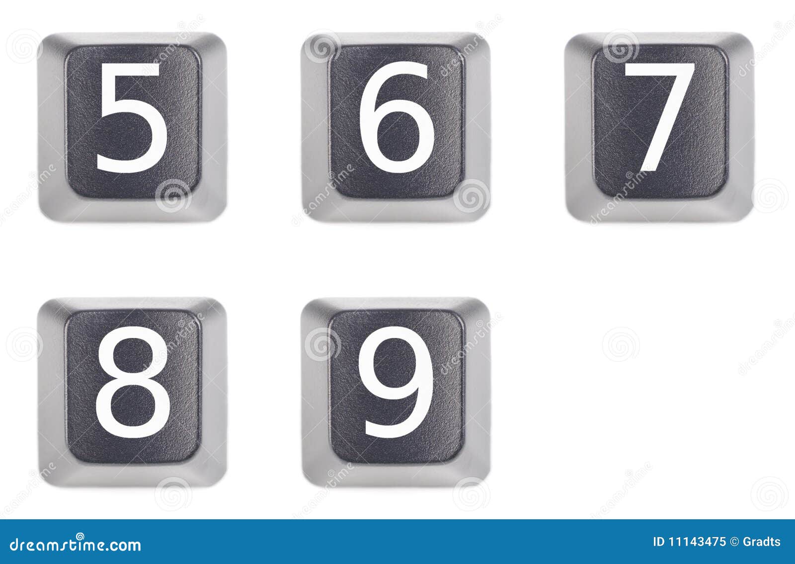 Numbers 5 To 9 Five To Nine Stock Image - Image of type, five: 11143475