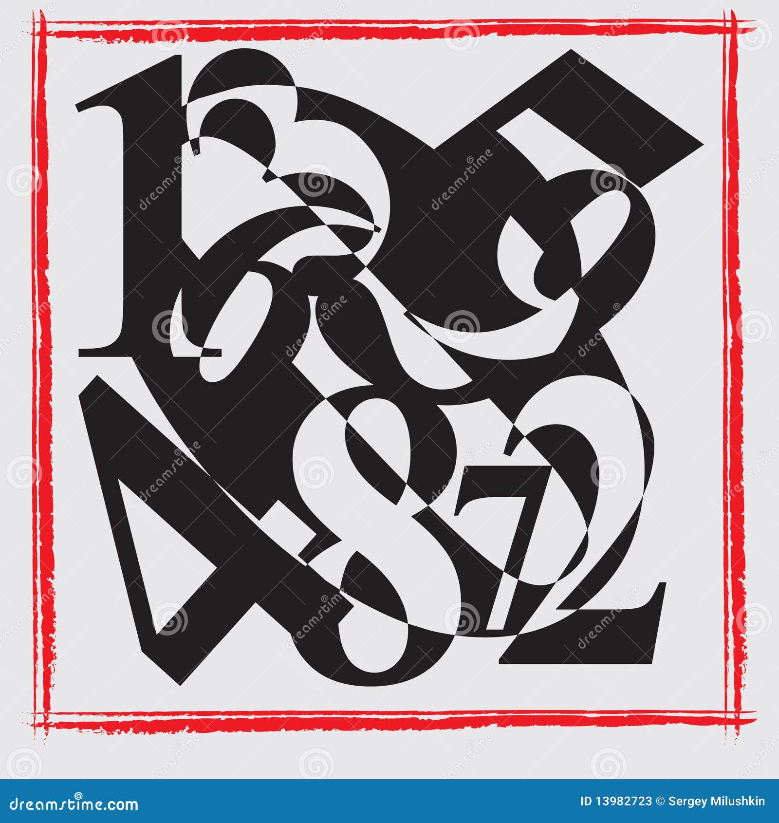 Numbers abstract stock vector. Illustration of generated - 13982723