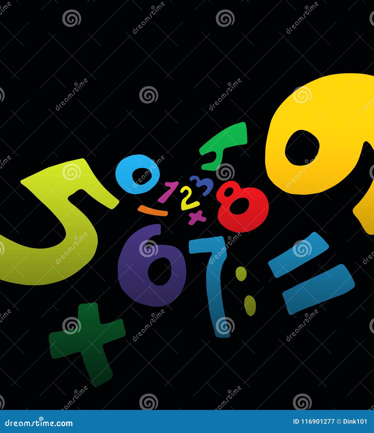 Numbers Abstract Background Stock Illustration - Illustration of plus ...