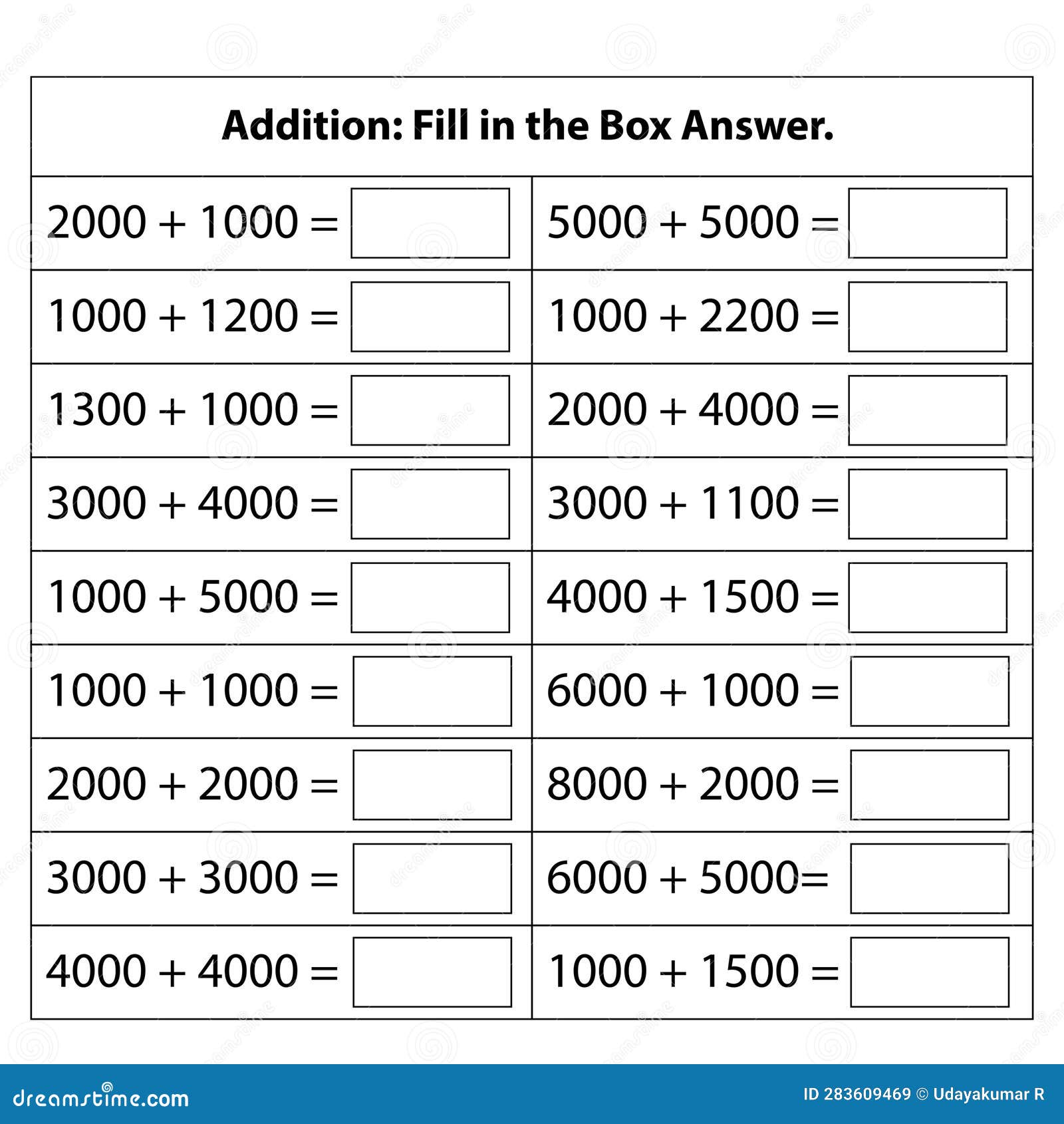 Numbers Addition. Basic Kid Math Chart for Addition Operations in ...