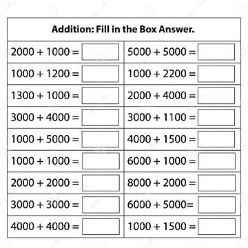 Numbers Addition. Basic Kid Math Chart for Addition Operations in ...
