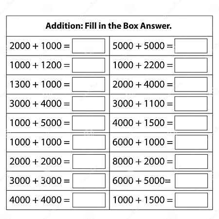 Numbers Addition. Basic Kid Math Chart for Addition Operations in ...
