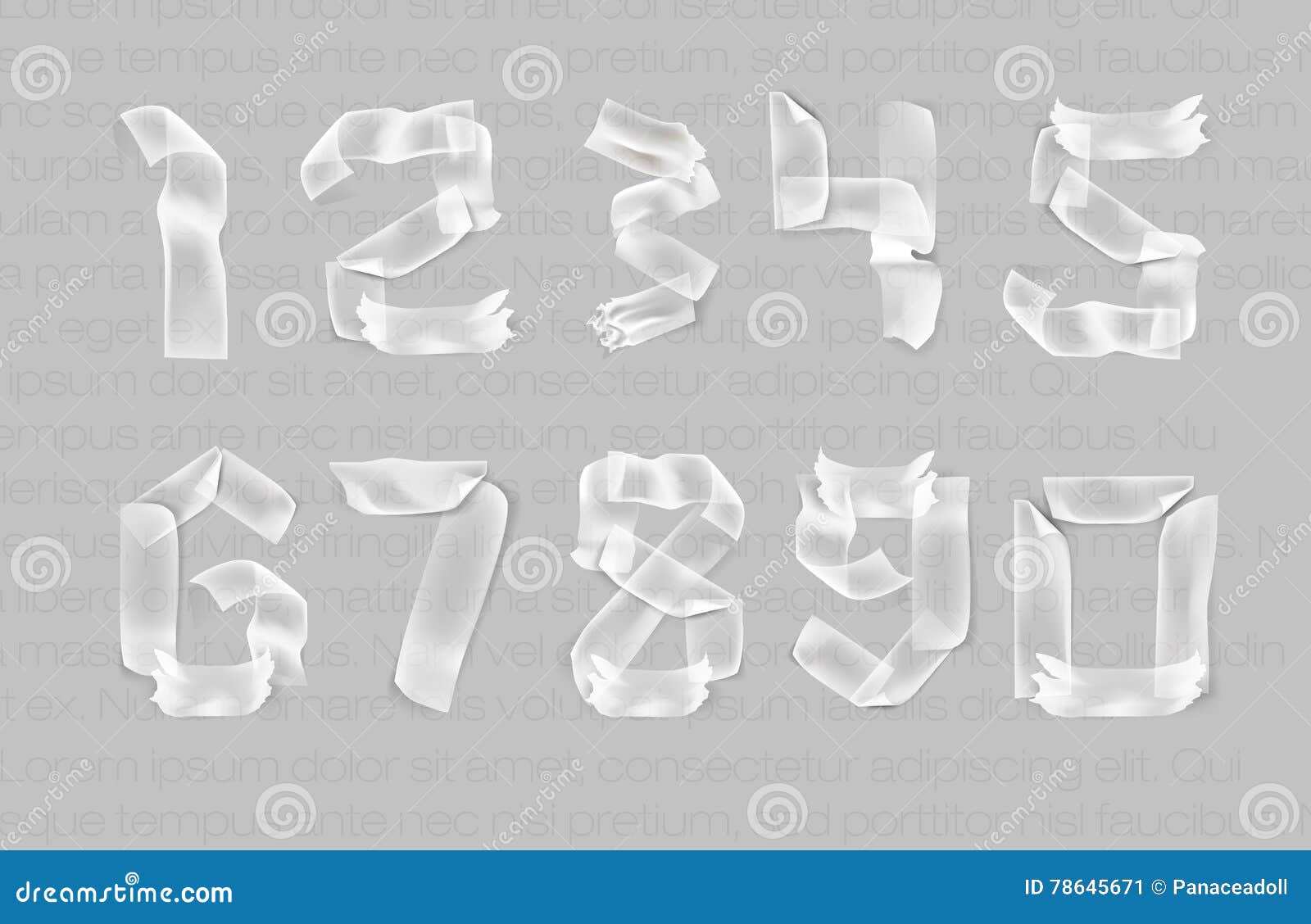 Numbers from Adhesive Transparent Tape Stock Vector - Illustration of ...