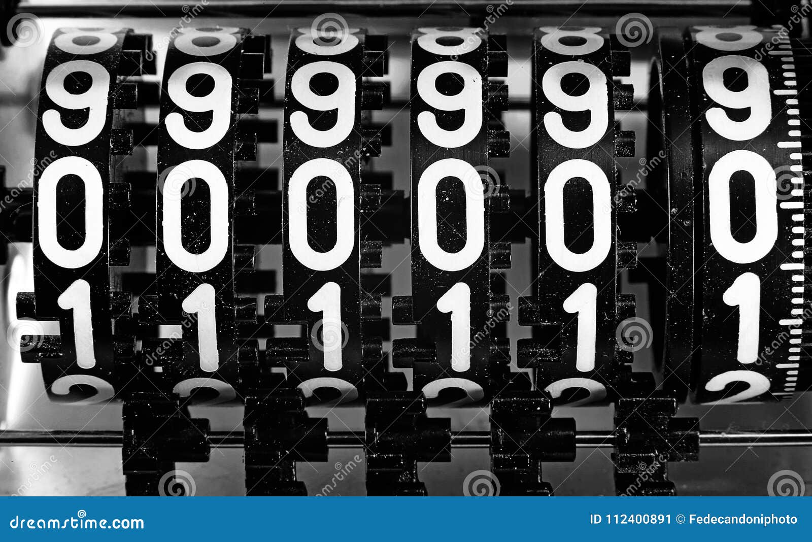 Numbers of an Analog Meter with the Text 000000 Stock Image - Image of ...