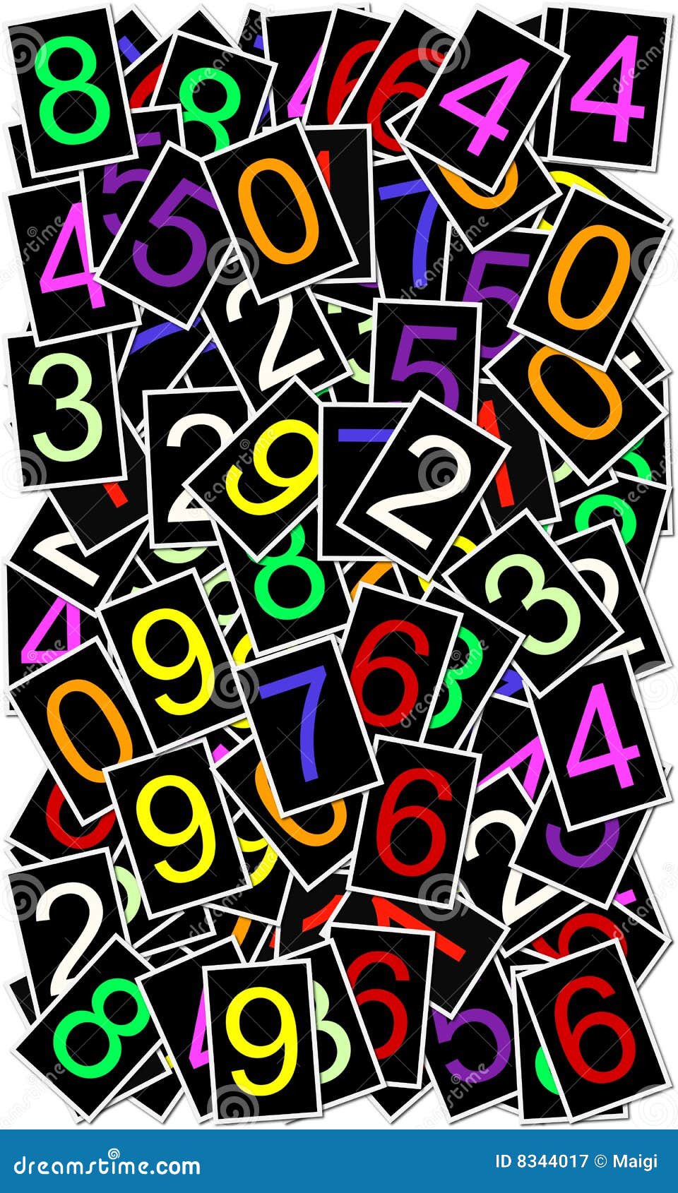 Numbers background stock illustration. Illustration of colorful - 8344017