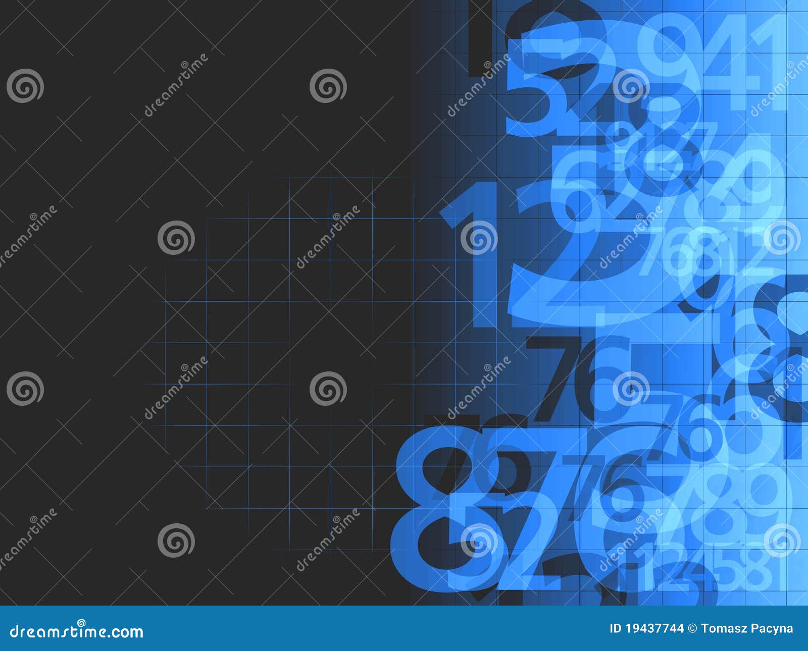 Numbers Background Dark Blue Stock Illustration - Illustration of black ...