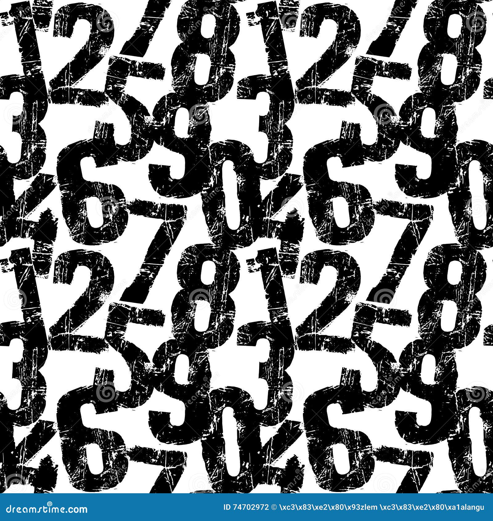 Seamless Numbers Pattern and Background Vector Illustration Stock ...
