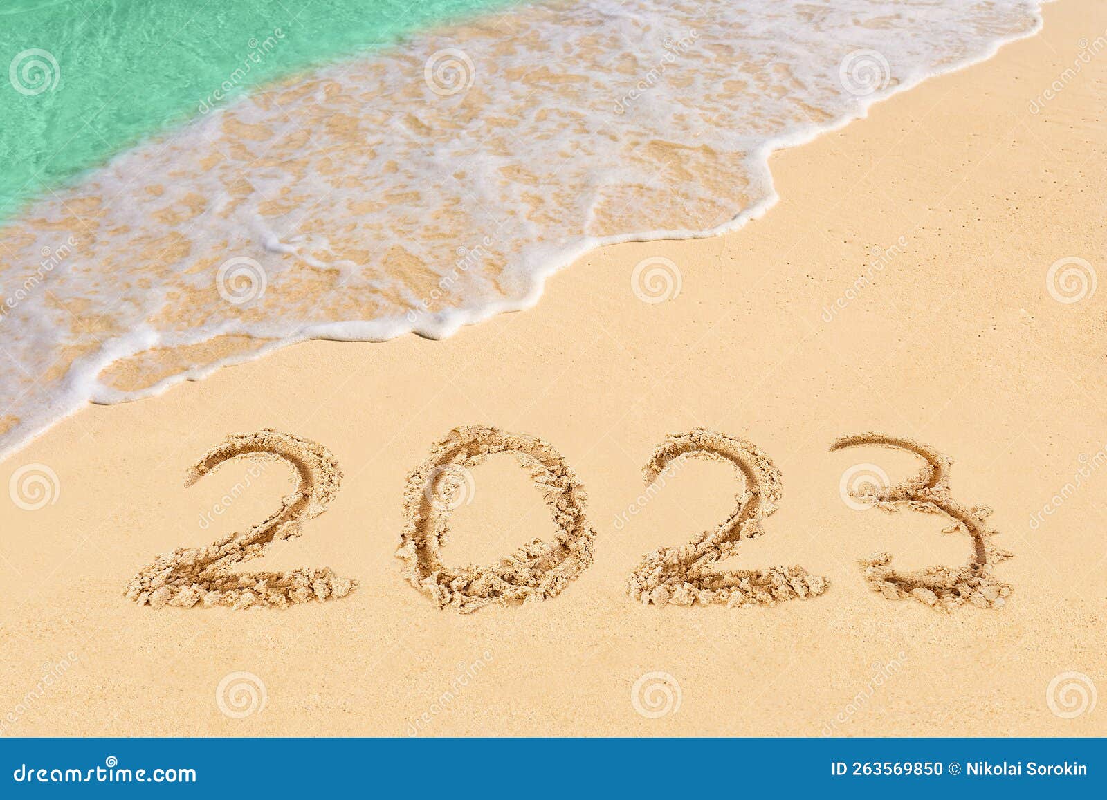 Numbers 2023 On Beach Stock Photography | CartoonDealer.com #263569850