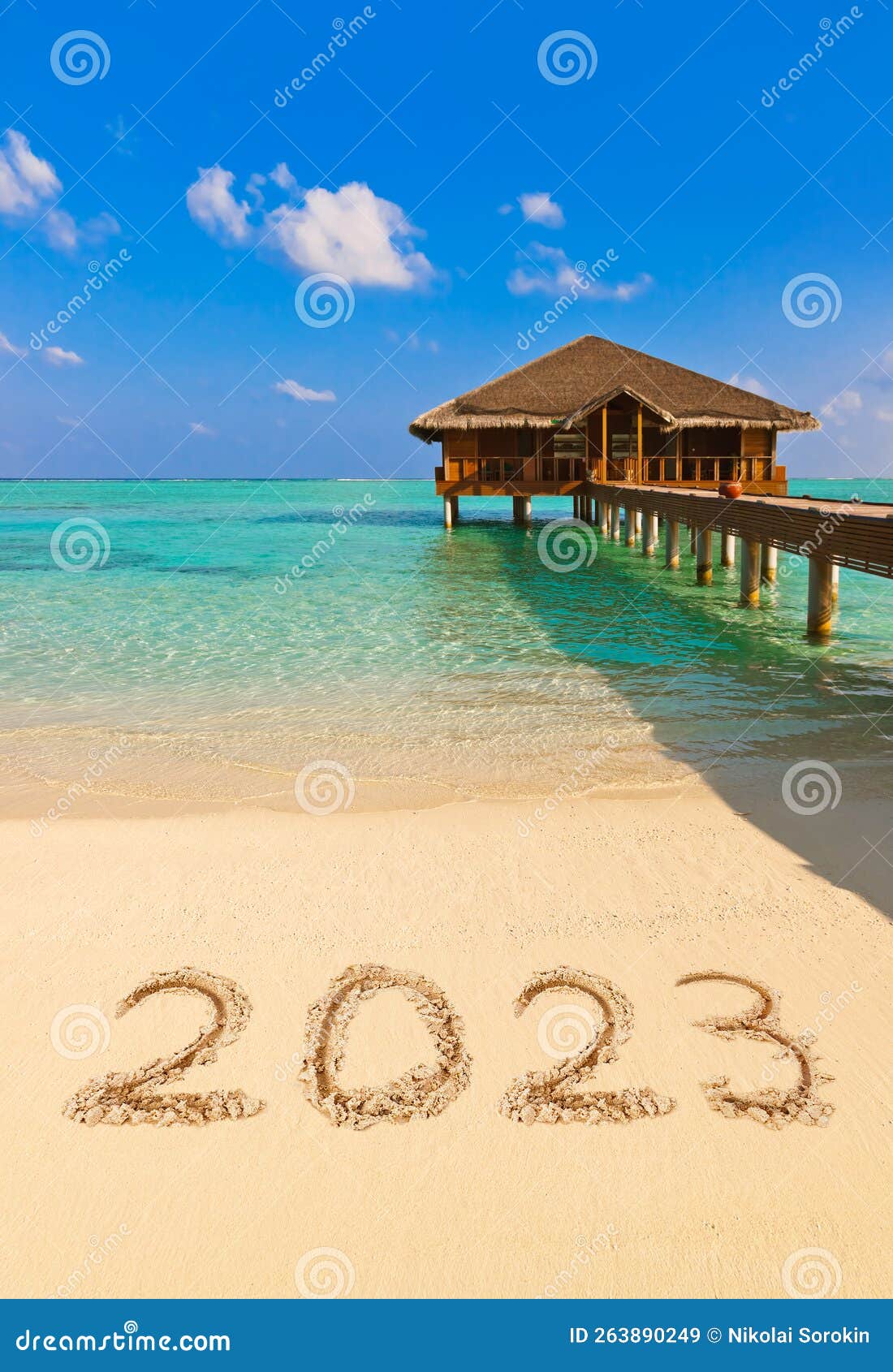 Numbers 2023 on beach stock image. Image of sand, beach - 263890249