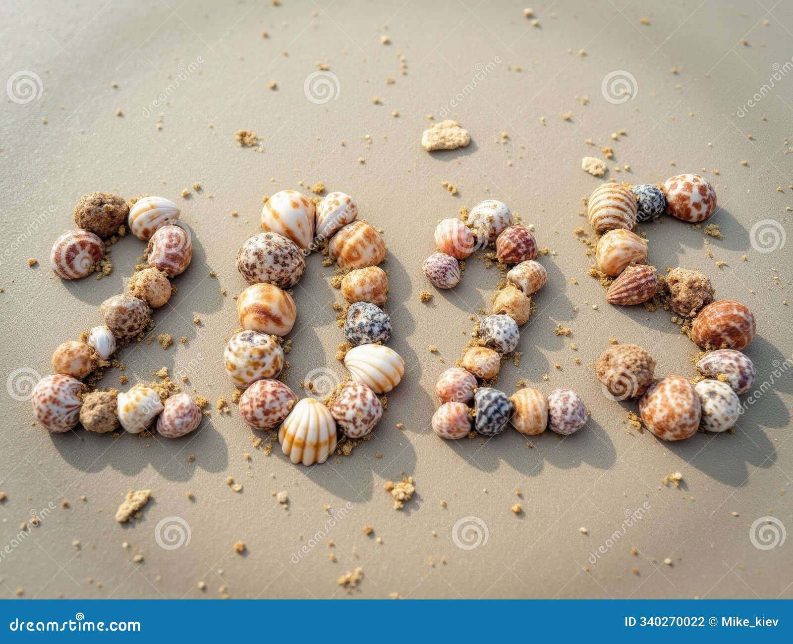Numbers 2025 on the beach stock photo. Image of concept - 340270022