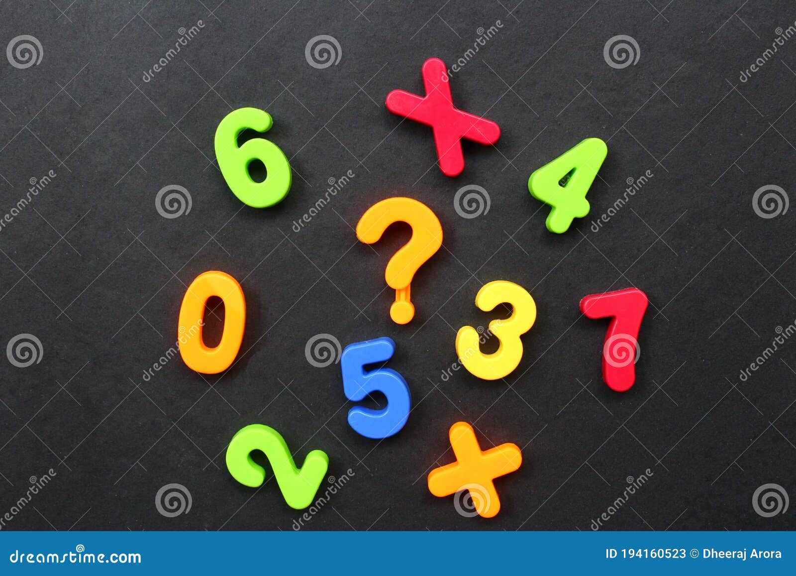 Numbers on Black Background Stock Image - Image of digits, signs: 194160523