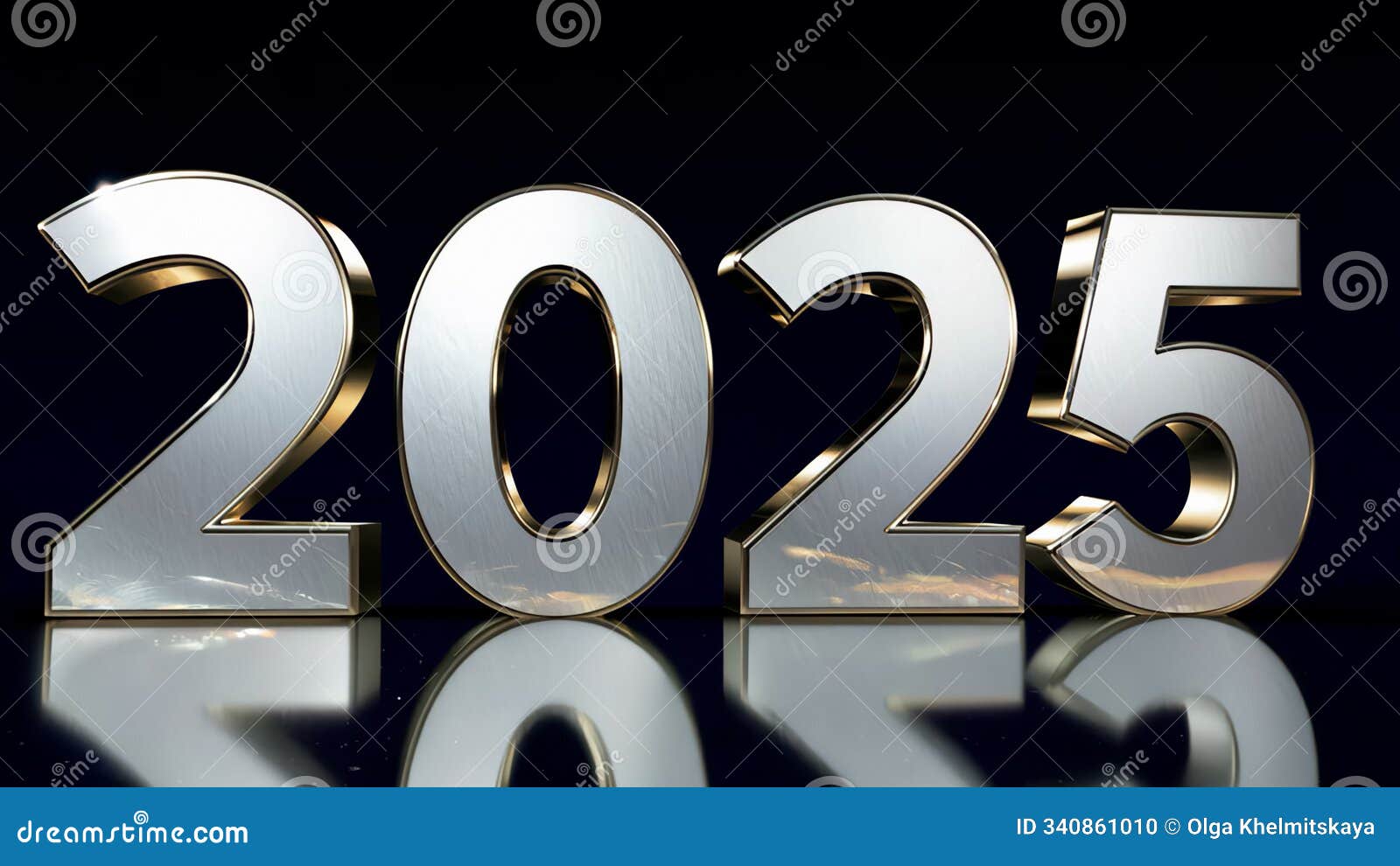 2025 Numbers on Black Background. New Year Stock Photo - Image of ...