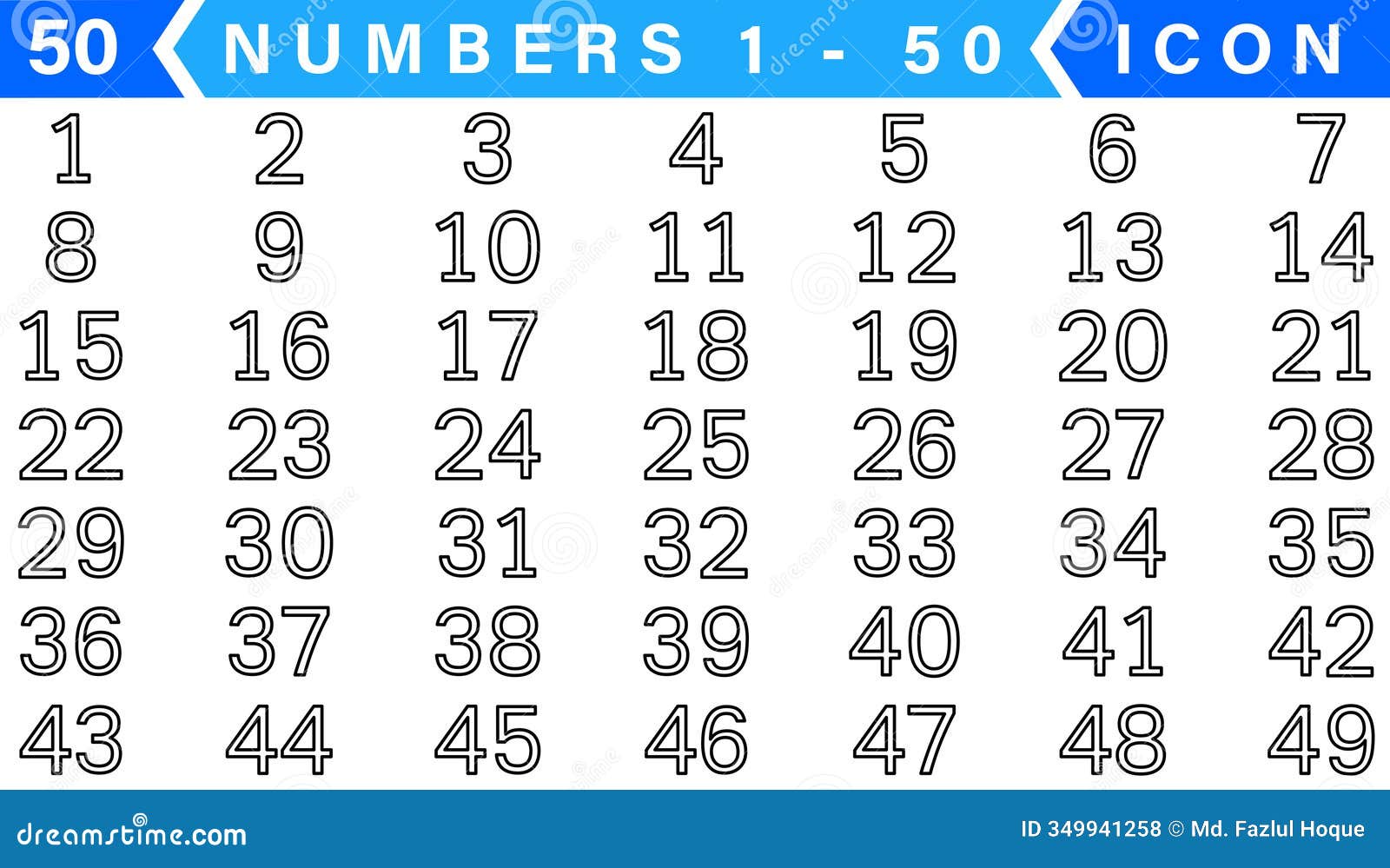 Numbers 1 - 49 - Black Circle , Inner White Border with White Numbers ...