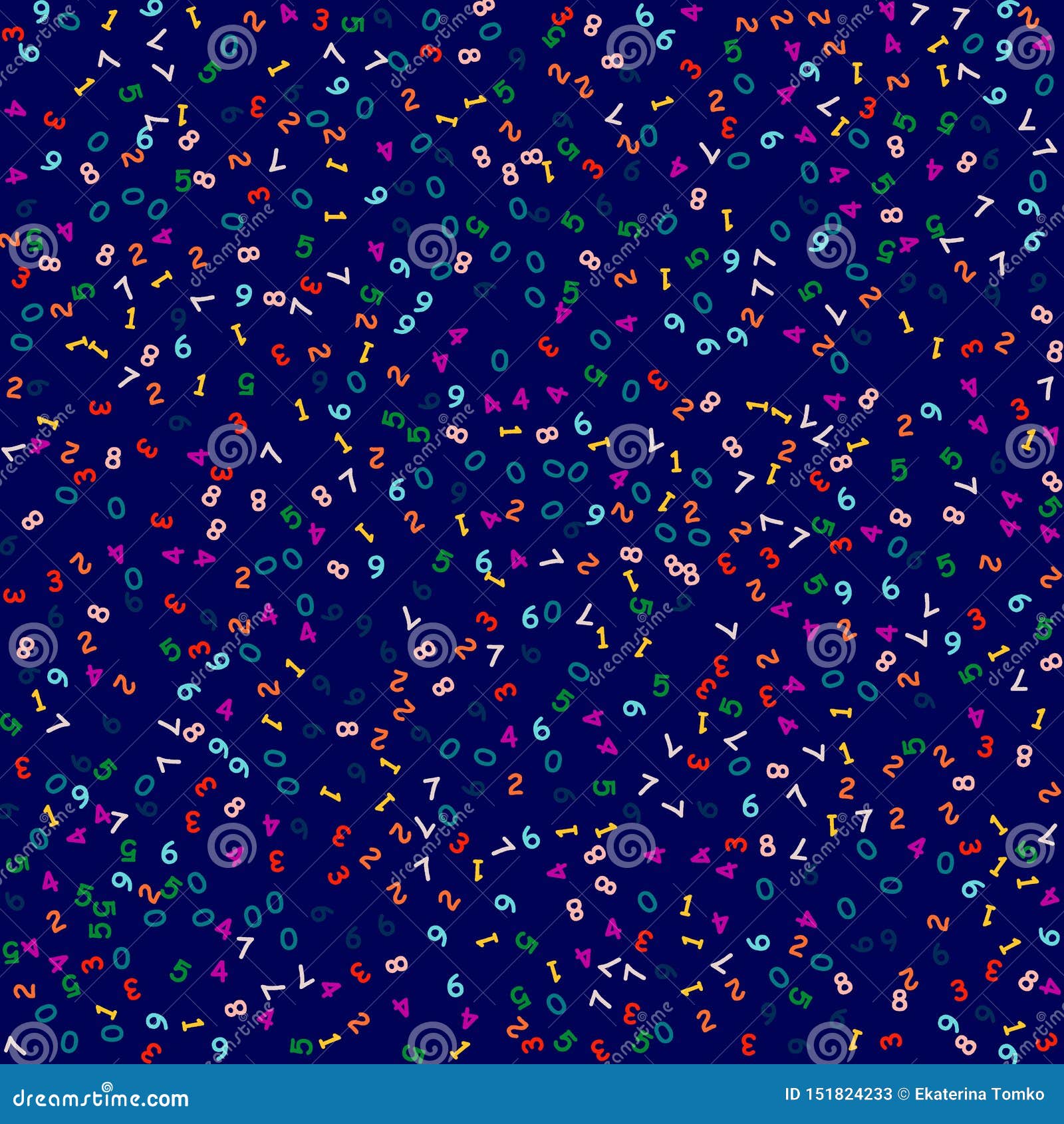 Numbers on Blue Background. Abstract Vector Illustration. Eps 10 Stock ...