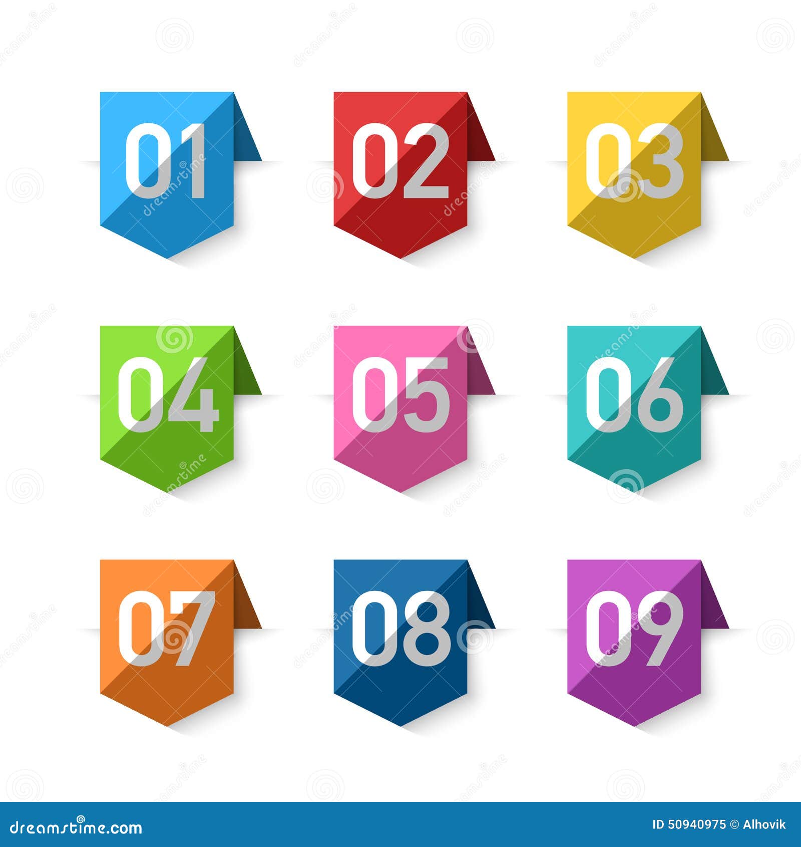 Numbers Bookmarks Cartoon Vector | CartoonDealer.com #50940975